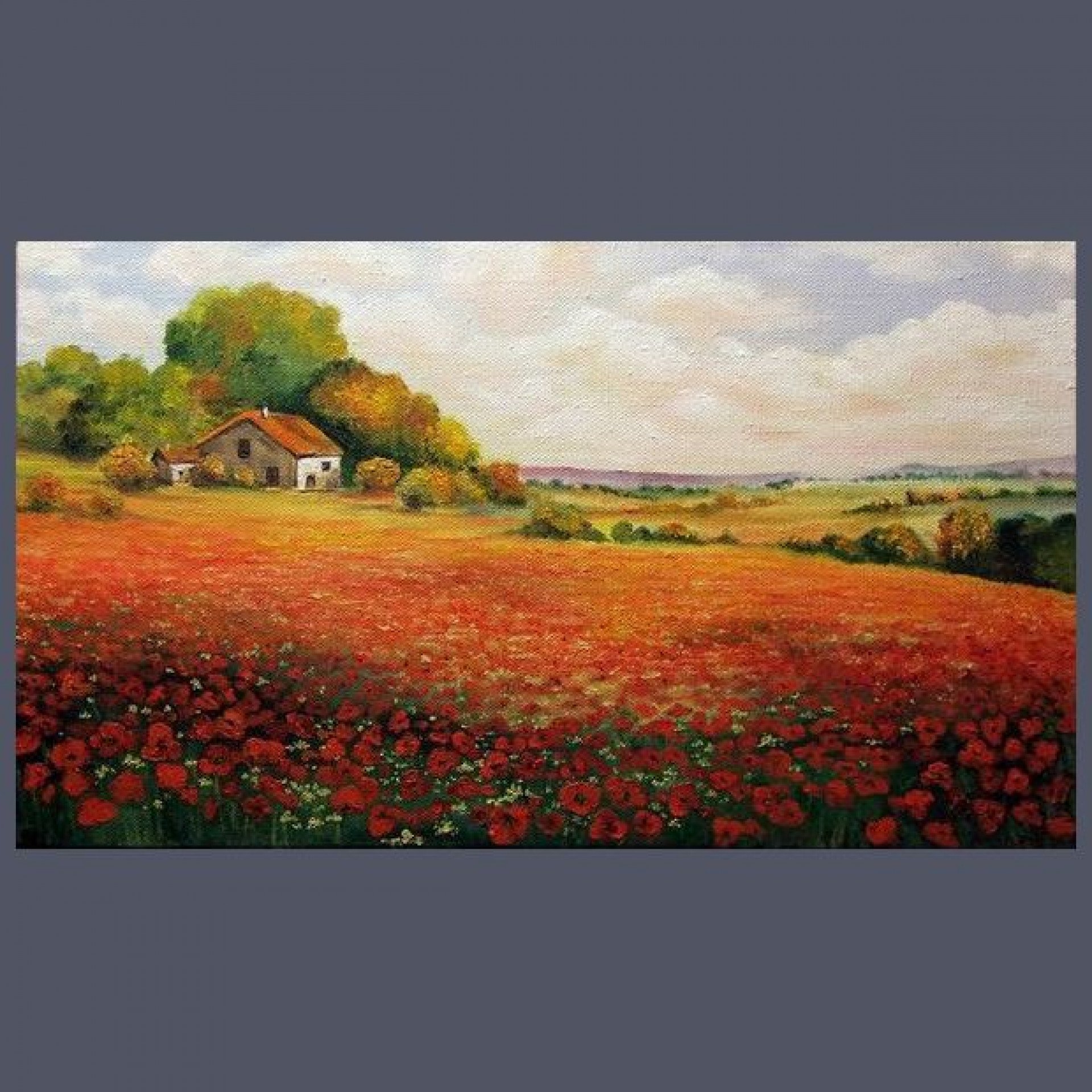Poppy Field Painting by NADIA BORYSENKO - Jose Art Gallery