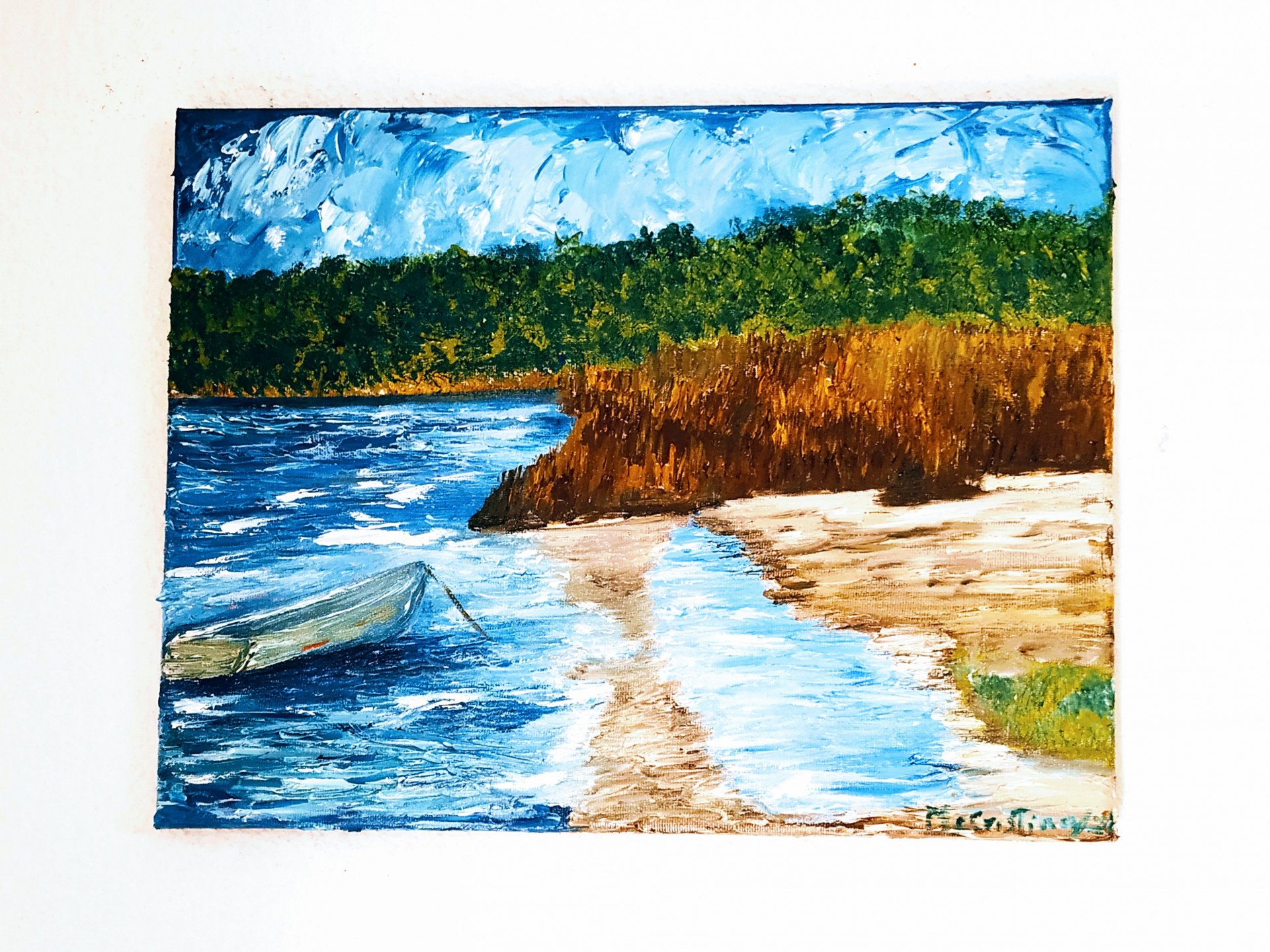 The Lagoon Painting by Maria Cristina - Jose Art Gallery