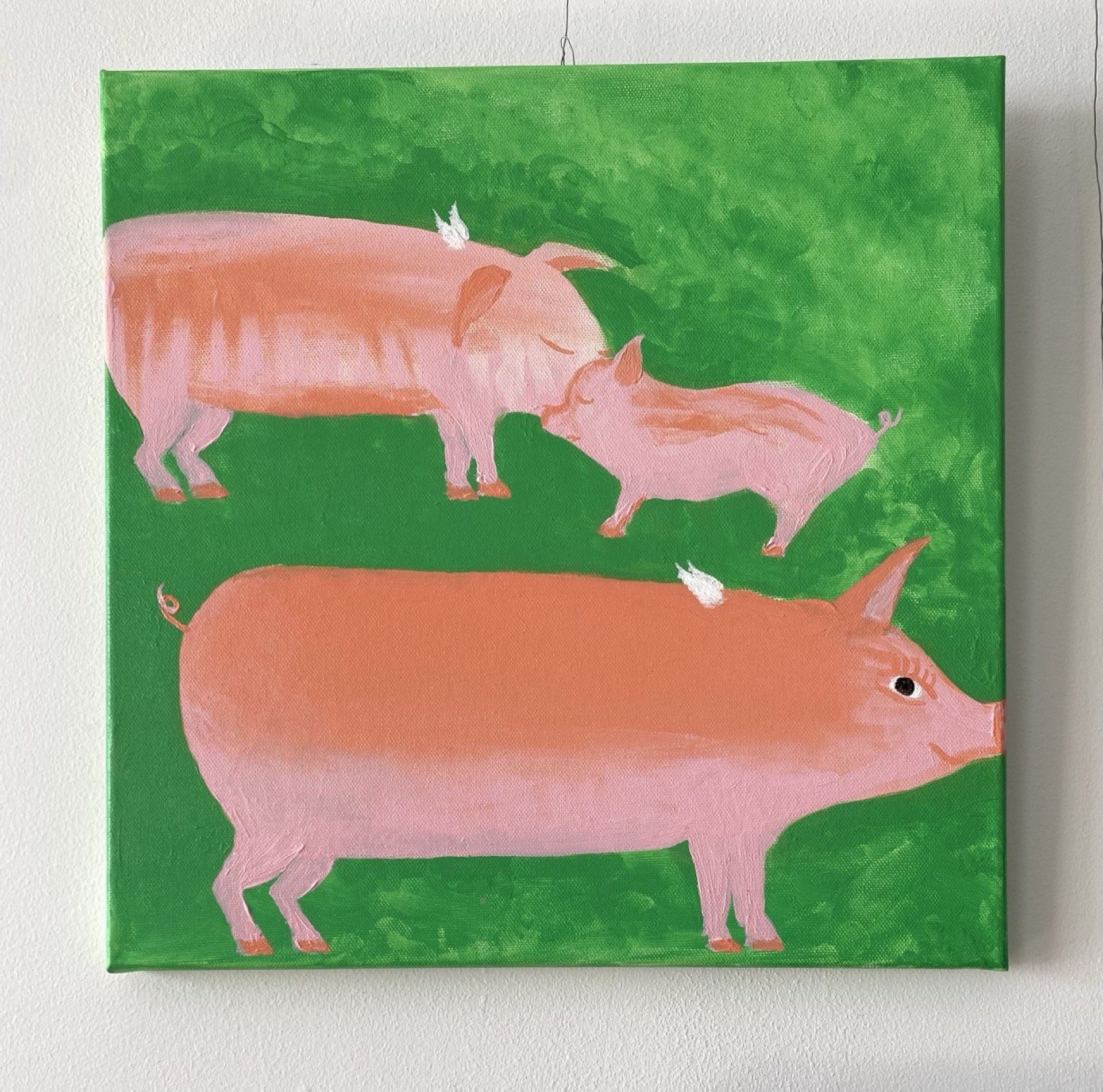 Happy pigs Painting by Elena Efi Shynkarenko