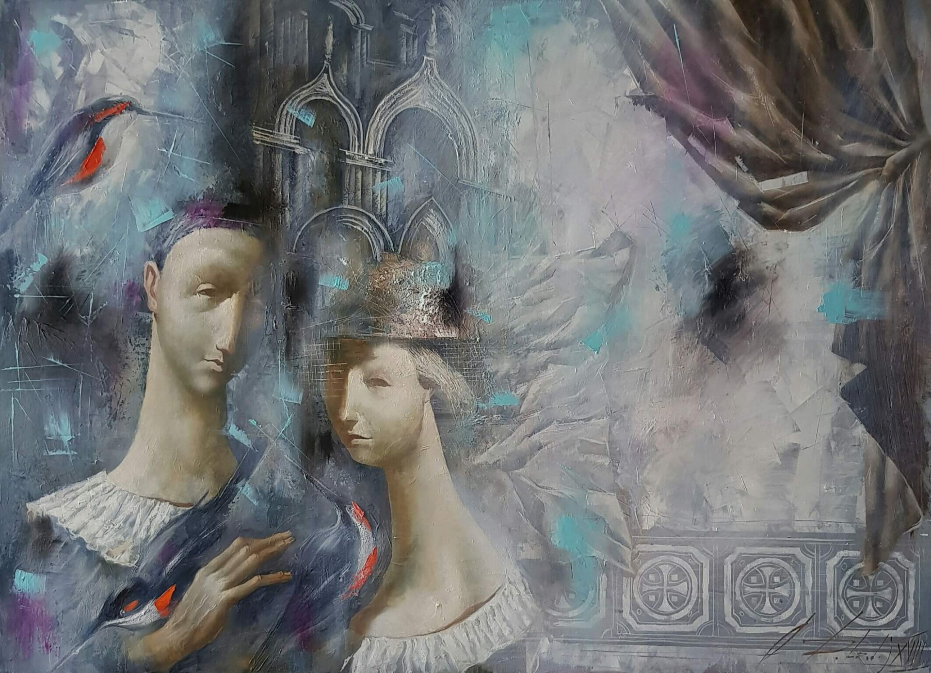 Kingfishers Painting by Dobrodiy Alexandr - Jose Art Gallery