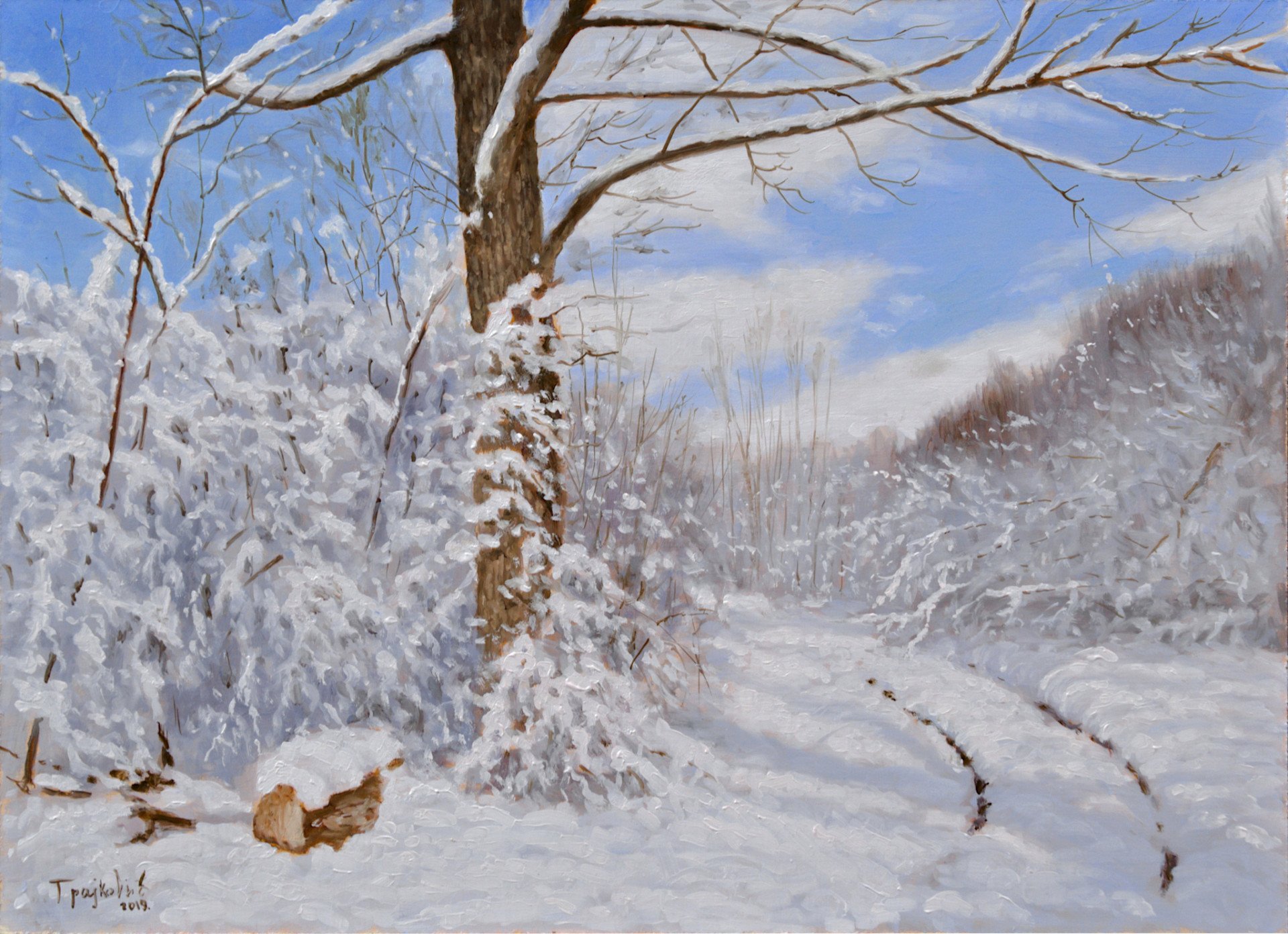 Winterscape Painting by Dejan Trajkovic - Jose Art Gallery