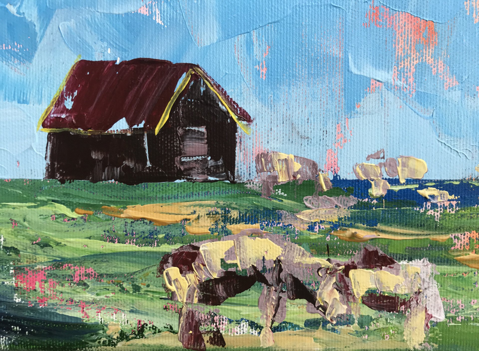 Plain pasture Painting by Julie Stepanova - Jose Art Gallery