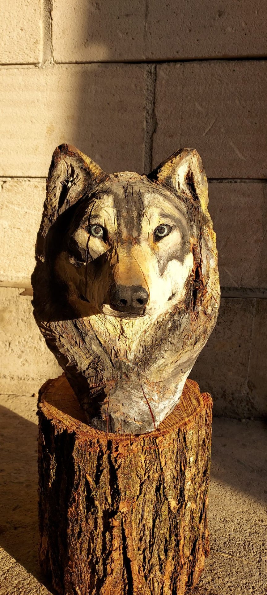 Scar Wolf Sculpture - Mihai Bodnaruc - Jose Art Gallery