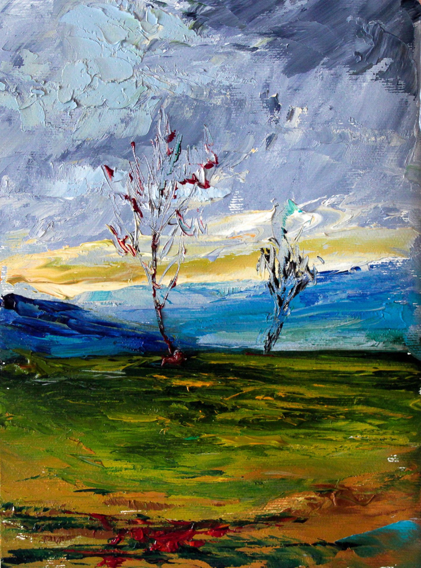 Lone trees Painting by Helper JAG - Jose Art Gallery