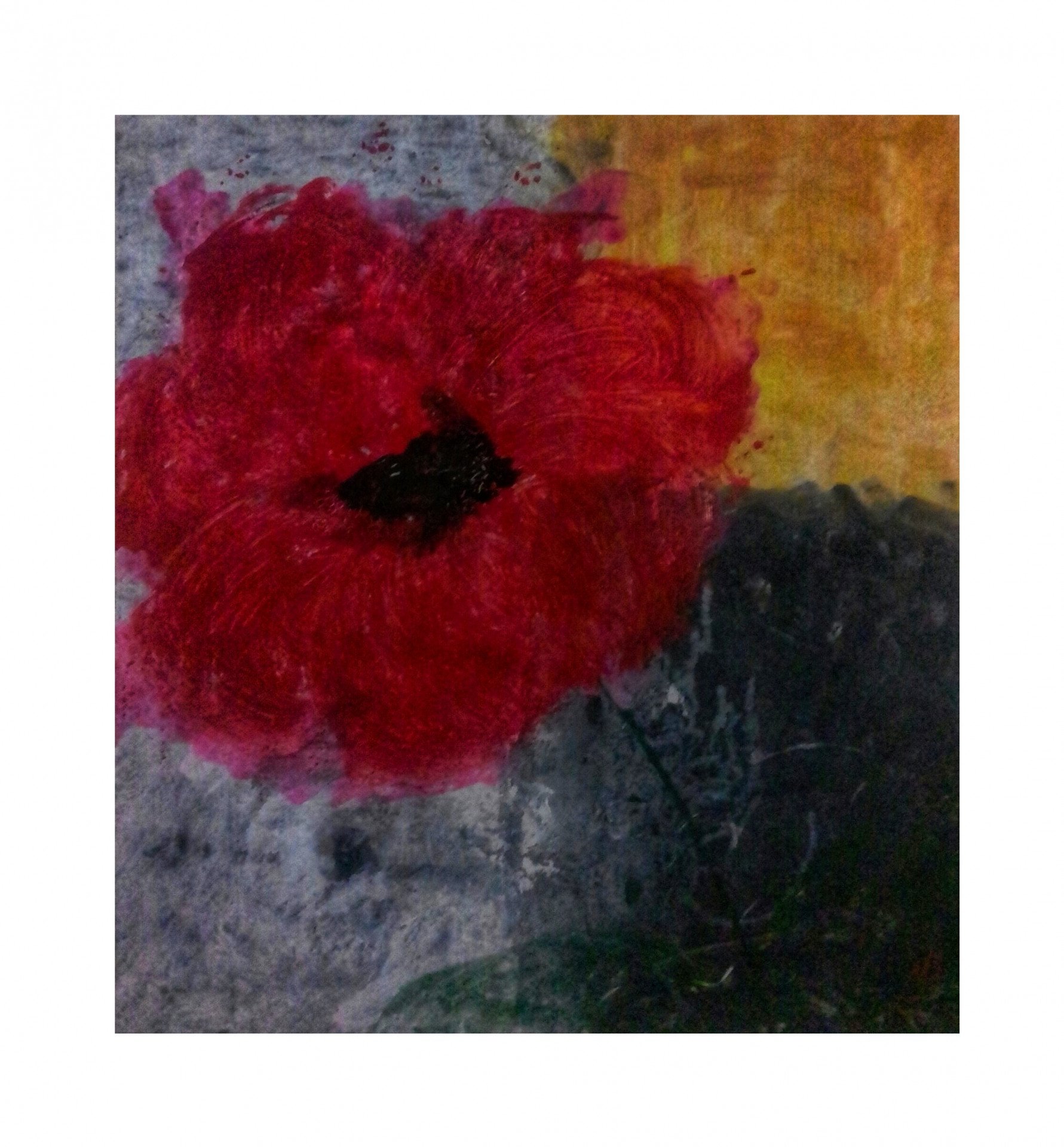 Scarlet flower Painting by Masturakhon Usmonova