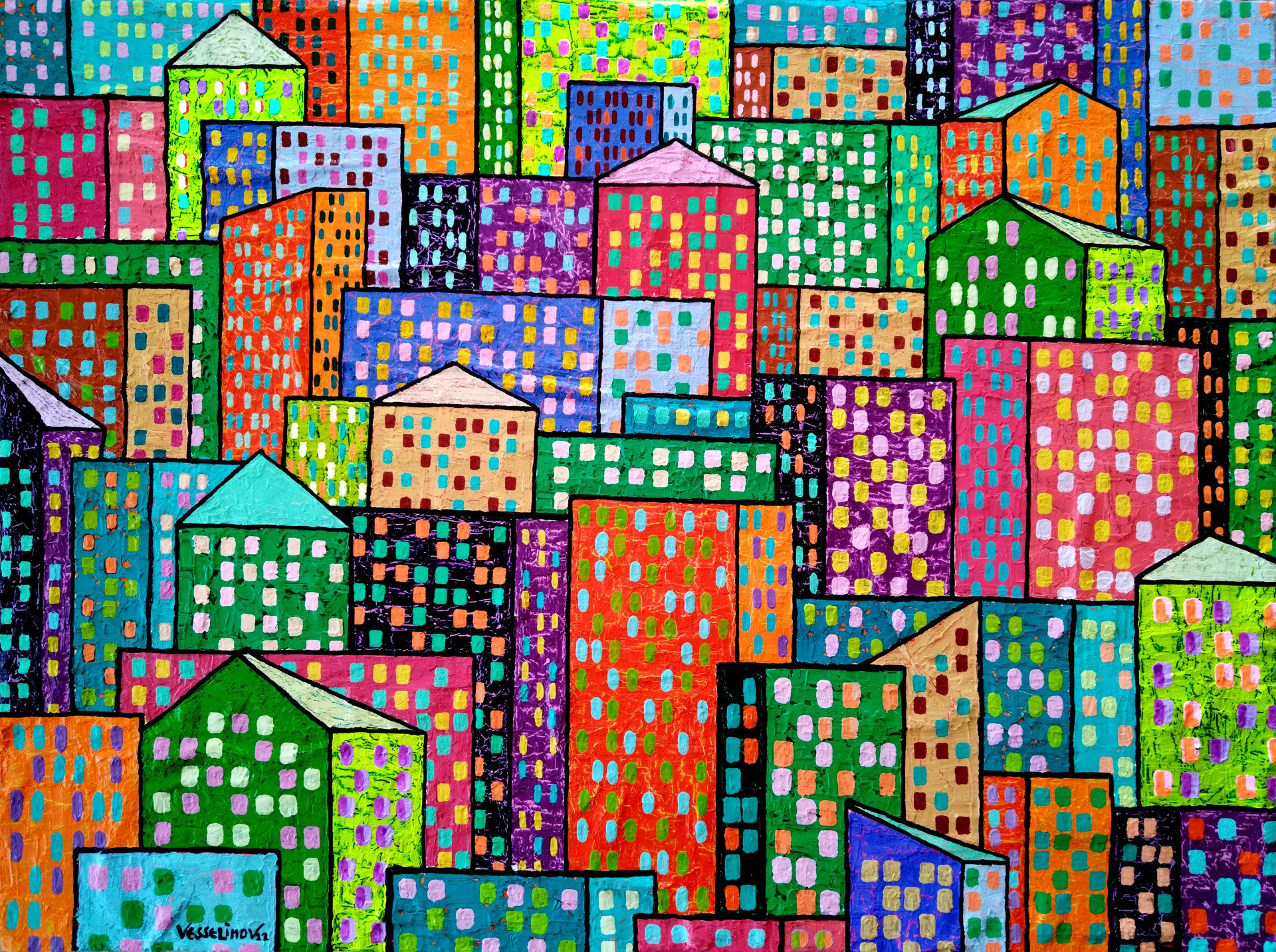 City Windows Painting by Vlado Vesselinov - Jose Art Gallery