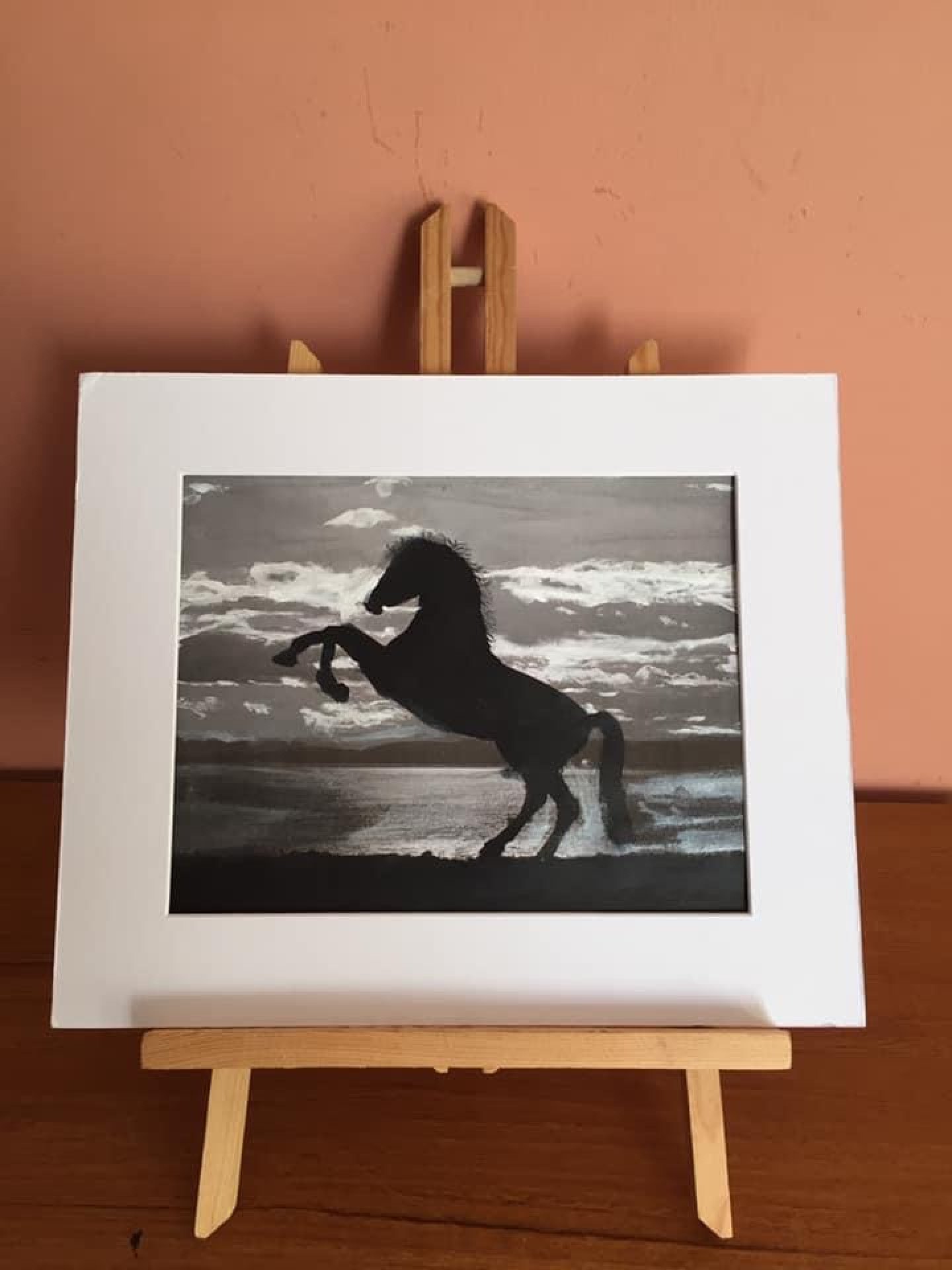 Black Horse Drawing - Mark Leary - Jose Art Gallery