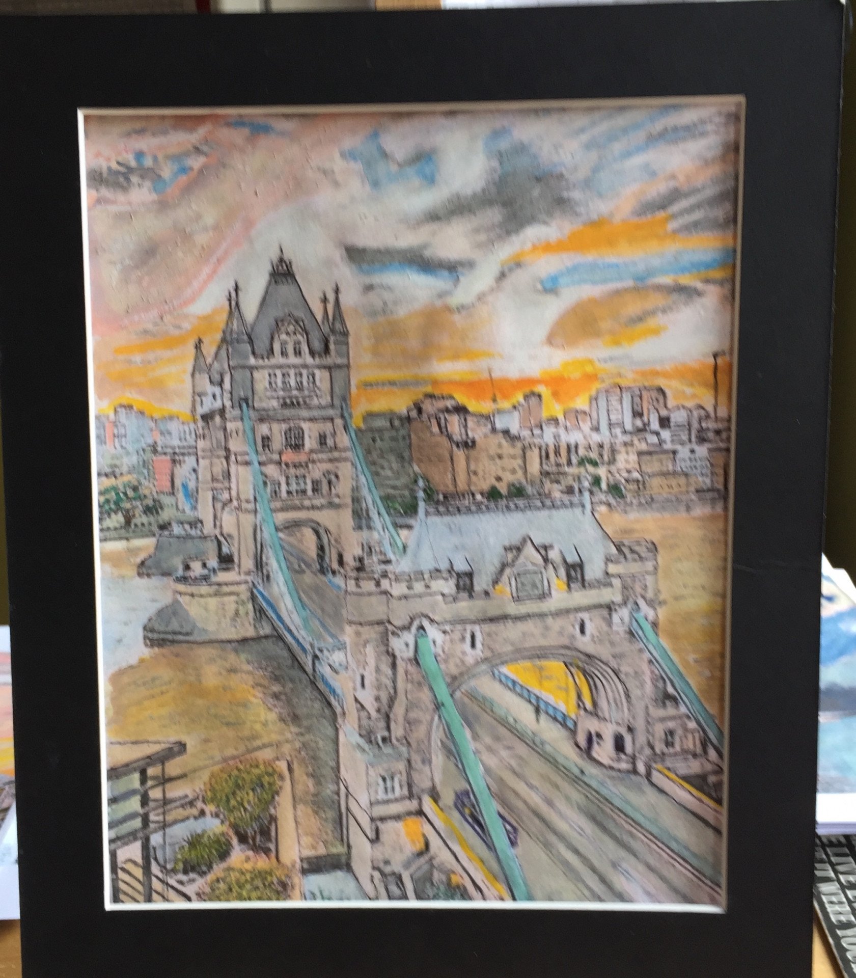 Tower bridge sunrise Painting by Mark Leary