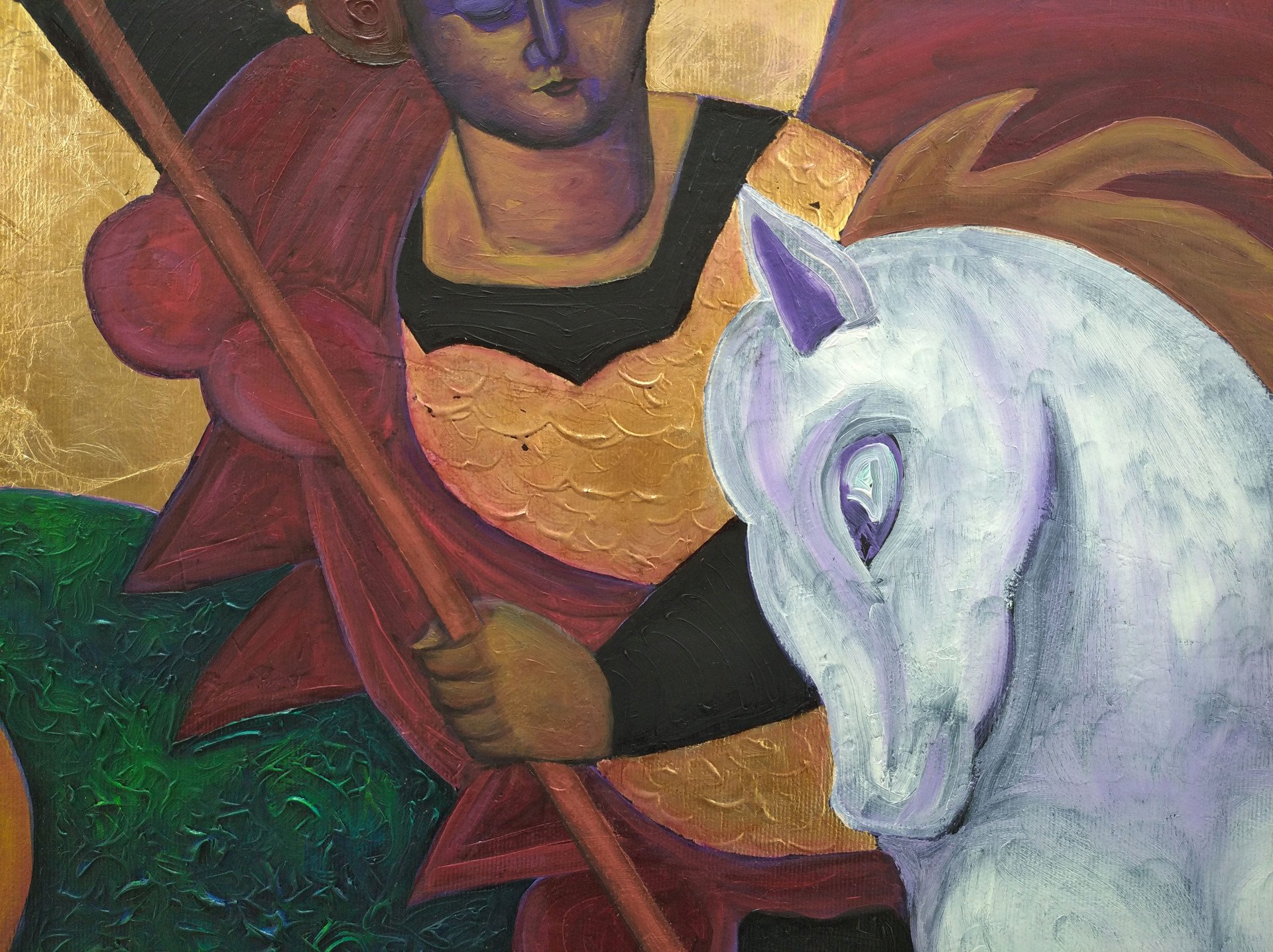 St. George slays the Dragon Painting by Boris Subotic
