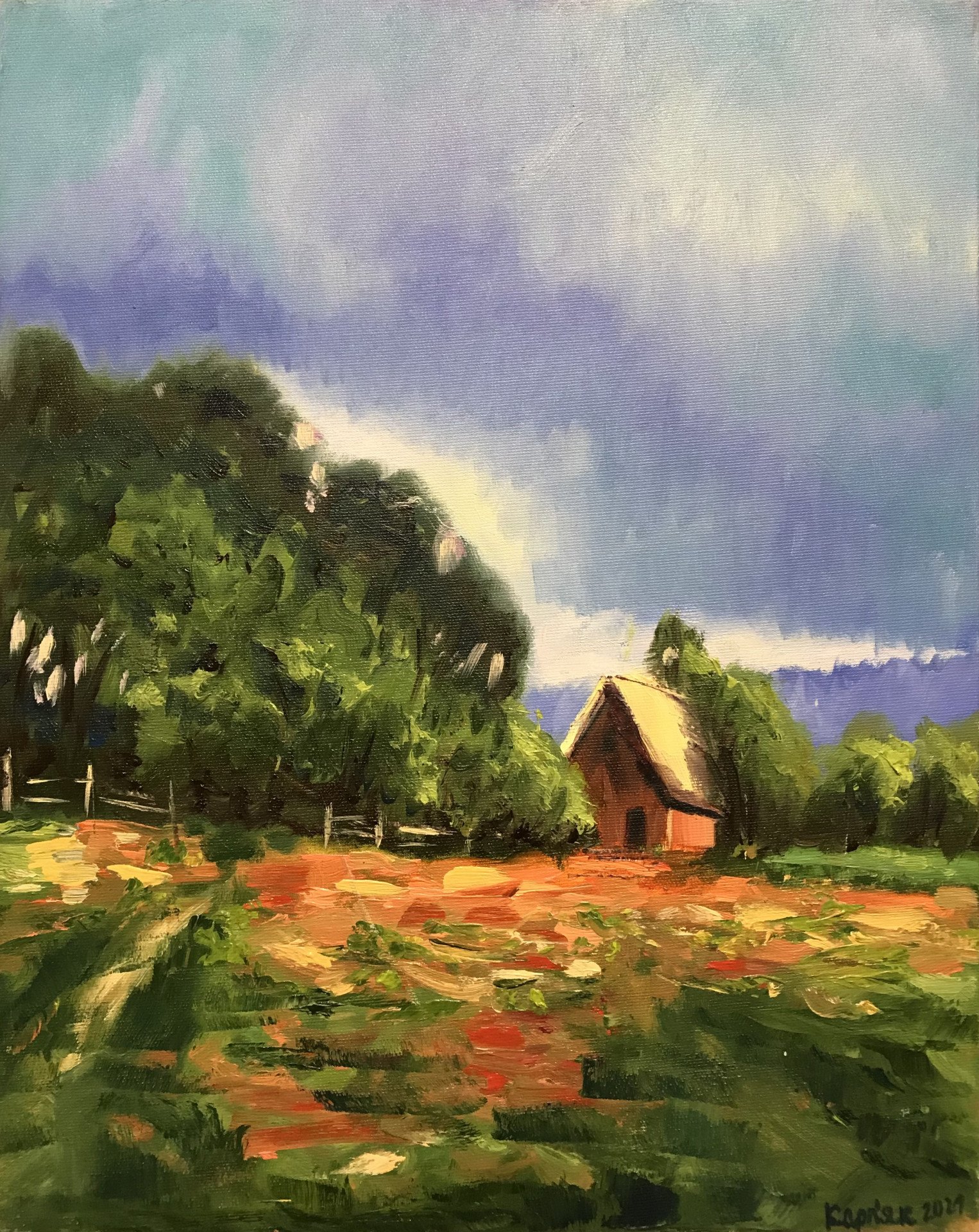 Blooming field Painting by Iryna Karpiak - Jose Art Gallery