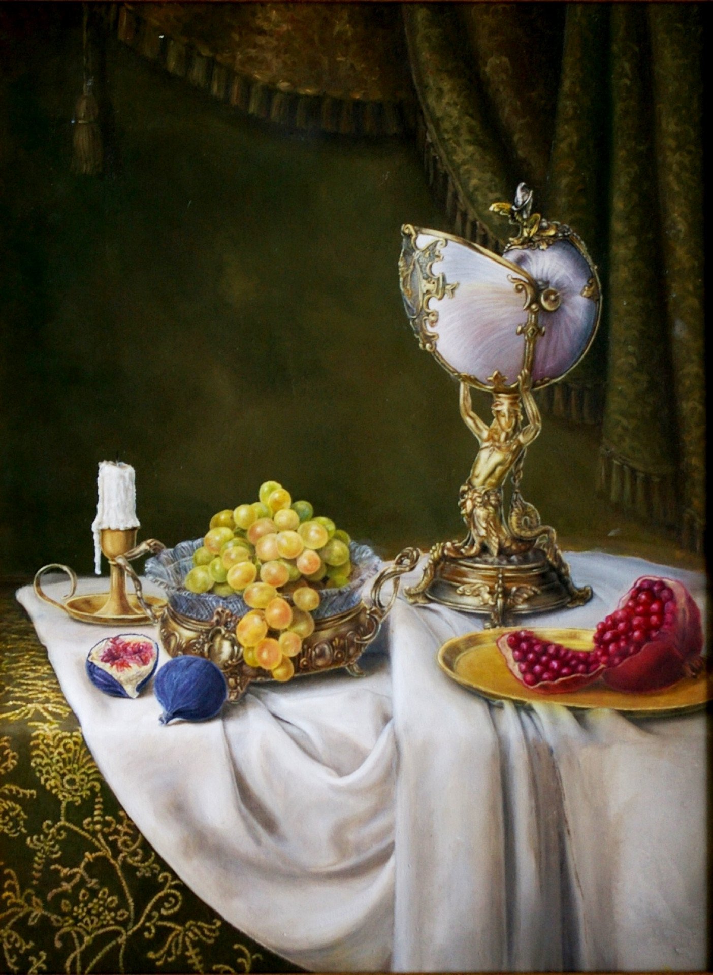 Still Life with Nautilus Cup Painting by Nataliya Bagatskaya