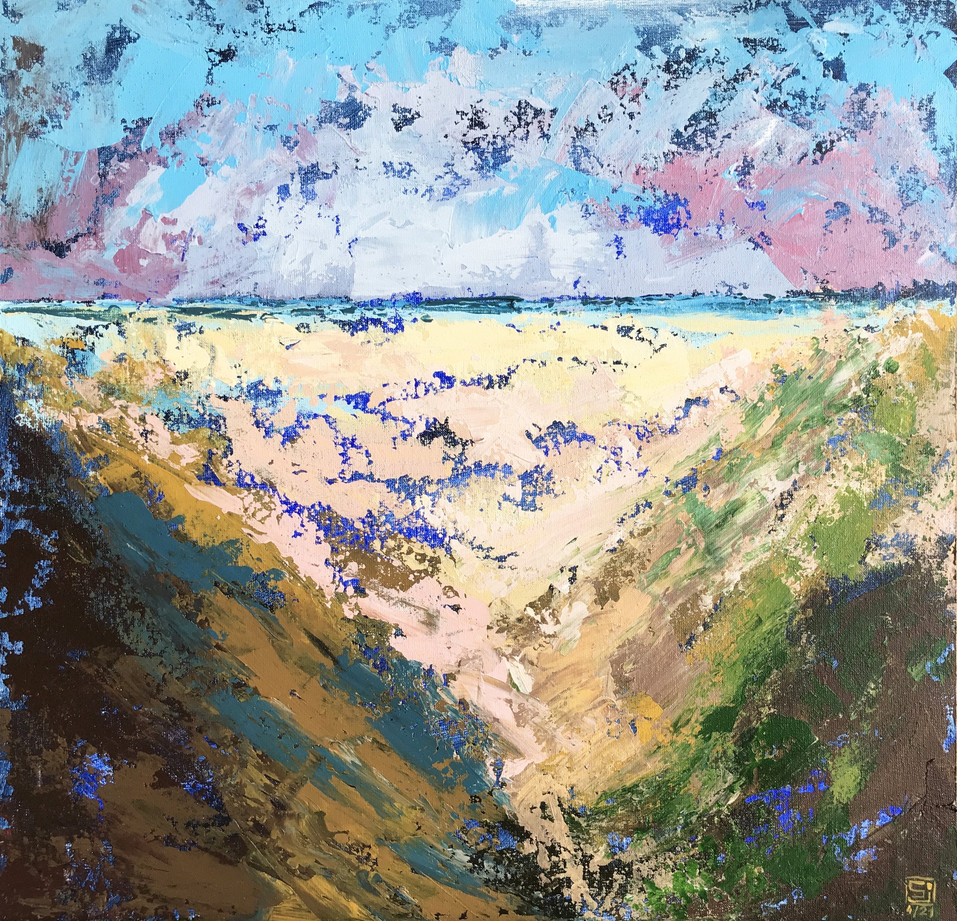 Path to the beach Painting by Julie Stepanova