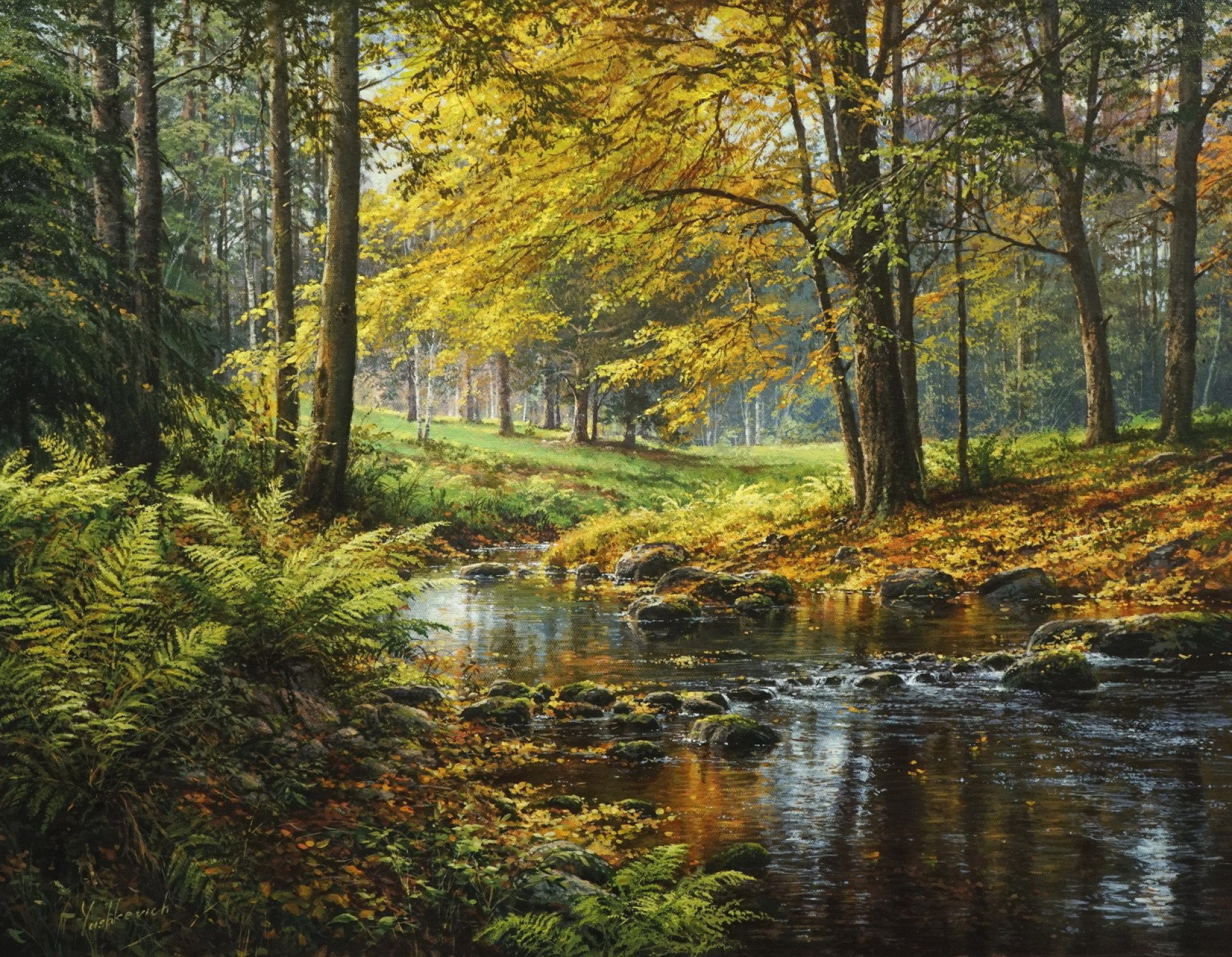 Autumn melody Painting by Viktar Yushkevich Yuvart