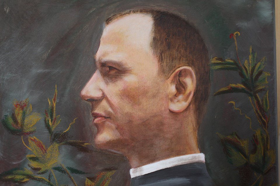 Oil portrait in an old style Painting by Olena Britova