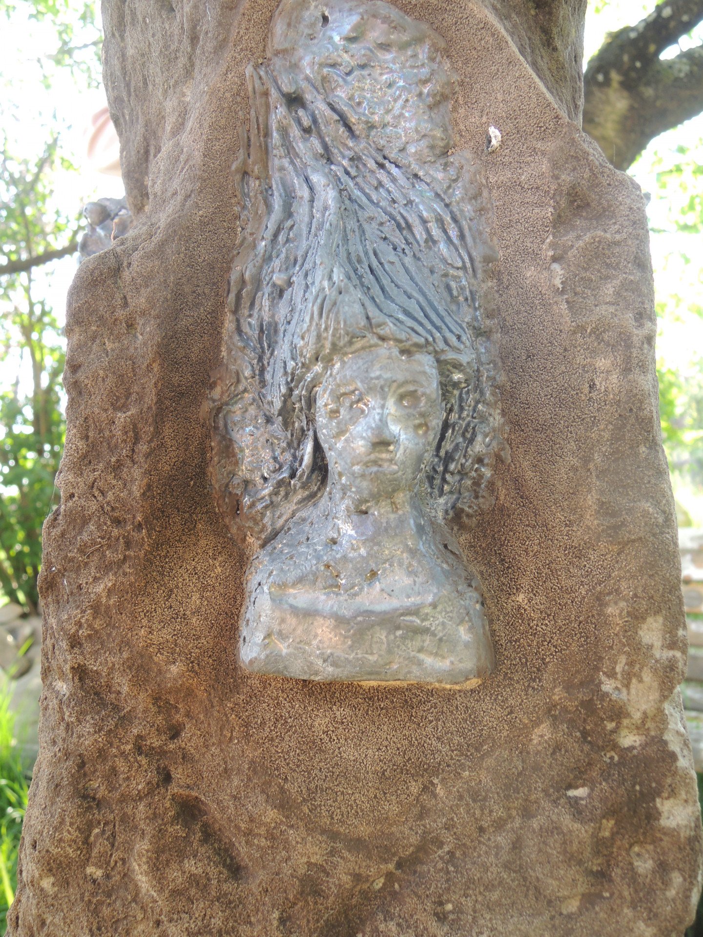 Protection Stone Sculpture - Adam Rosa - Jose Art Gallery