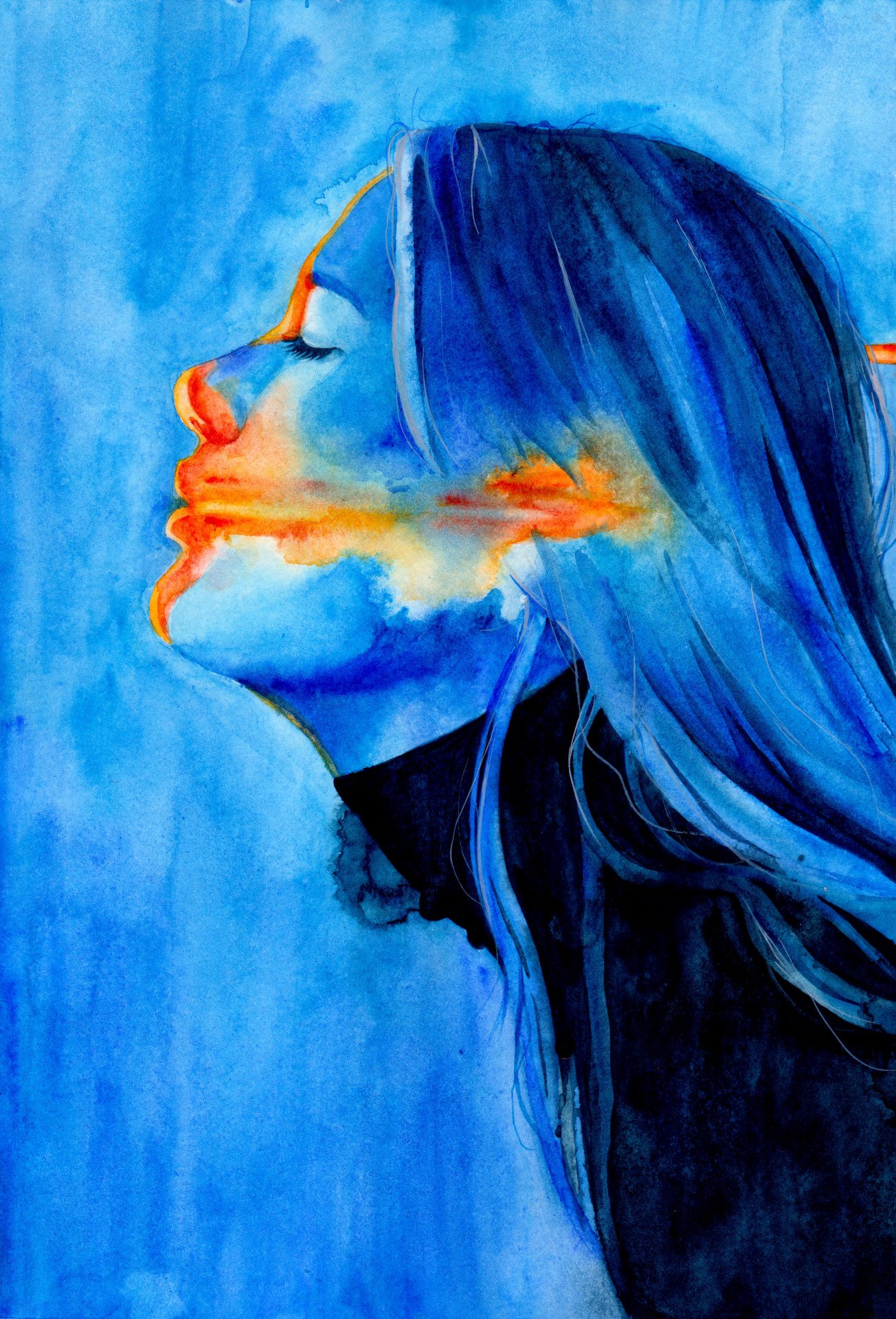 Bullet watercolor portrait Painting by Iryna Painting