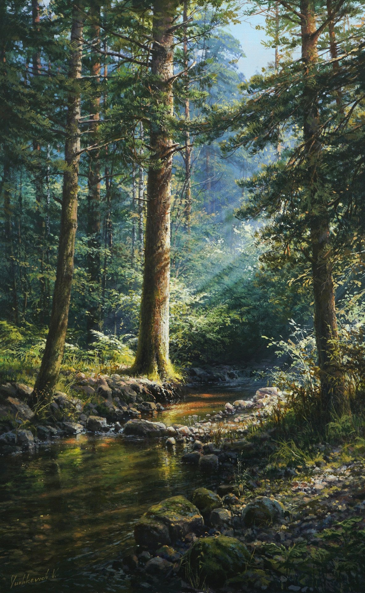 Sunny place in the forest Painting by Viktar Yushkevich Yuvart