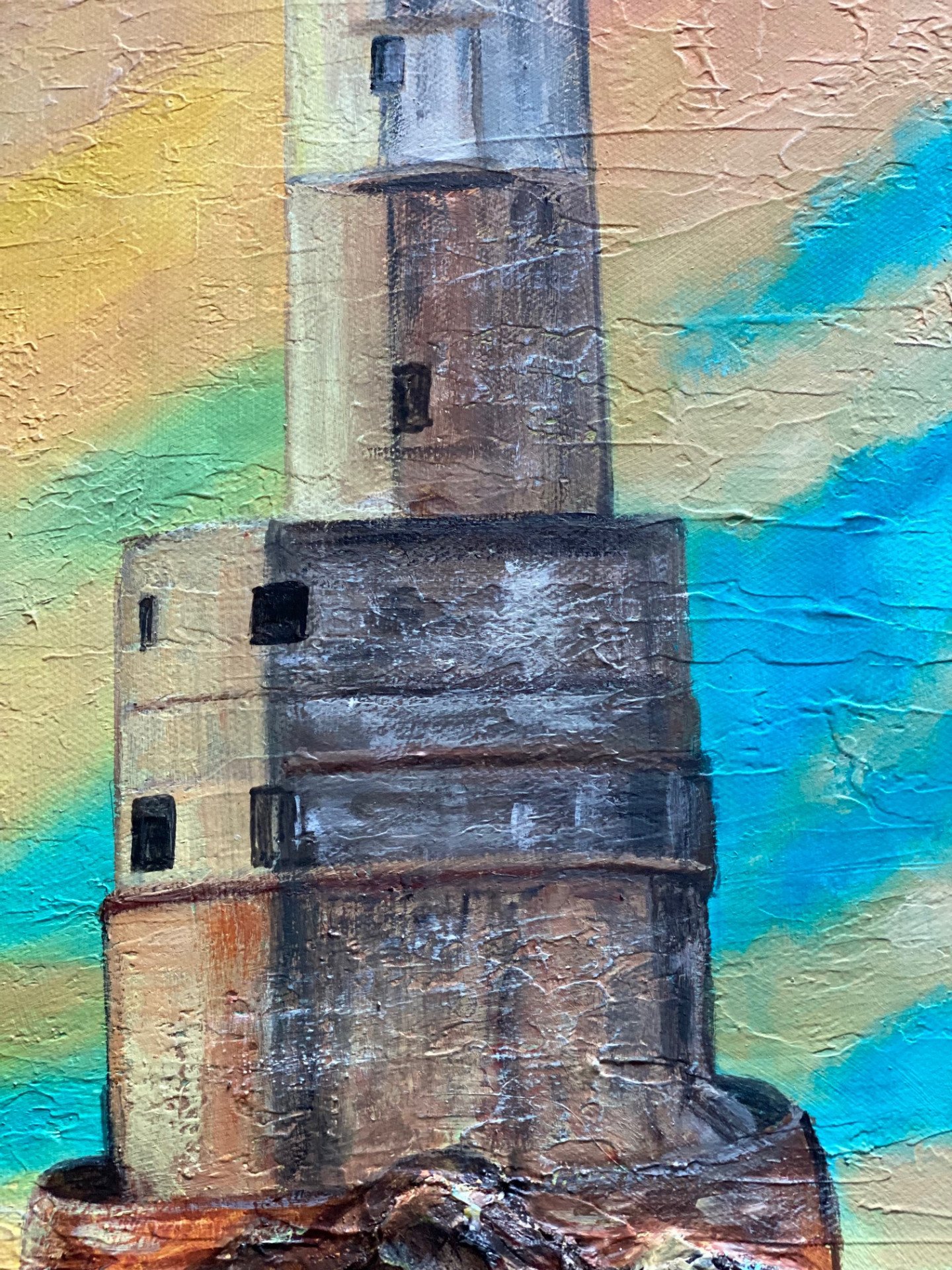 Lighthouse at Sunset Painting by Larisa Robins - Jose Art Gallery