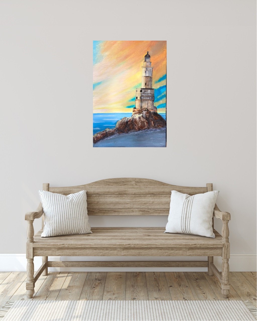 Lighthouse at Sunset Painting by Larisa Robins - Jose Art Gallery