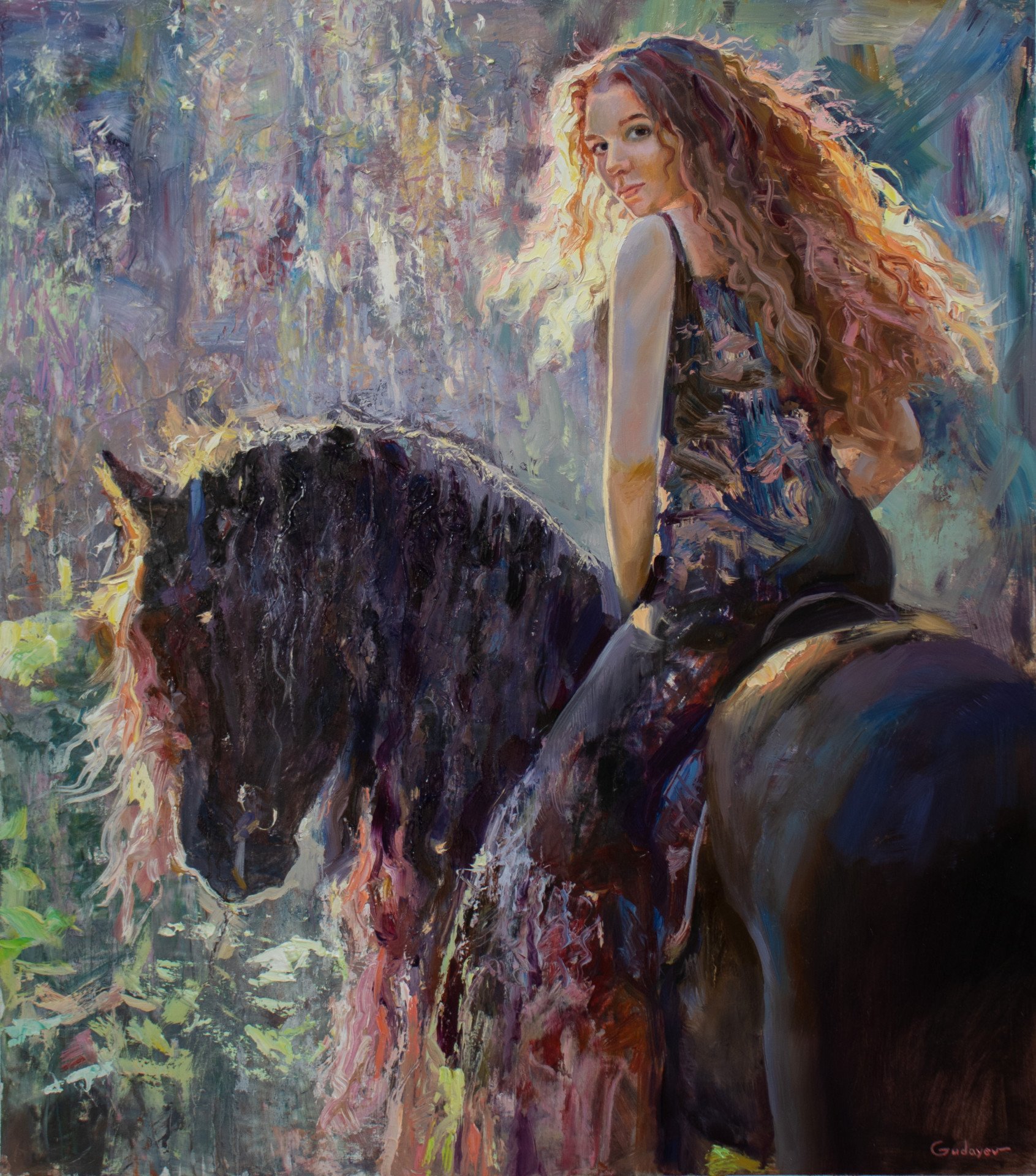 Rider Painting by Kostiantyn Hudaiev - Jose Art Gallery