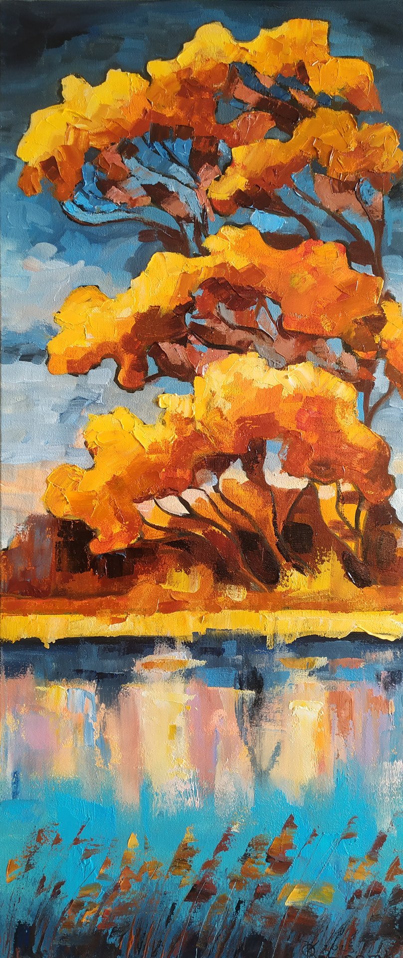 A flash of evening sun Painting by KOlha - Jose Art Gallery