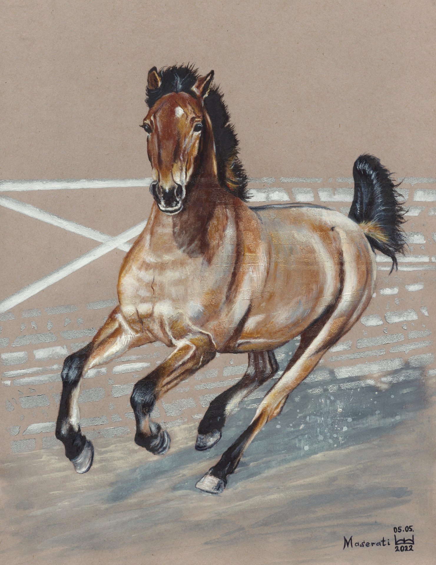 Maserati Drawing - Kateryna Bielikova - Jose Art Gallery