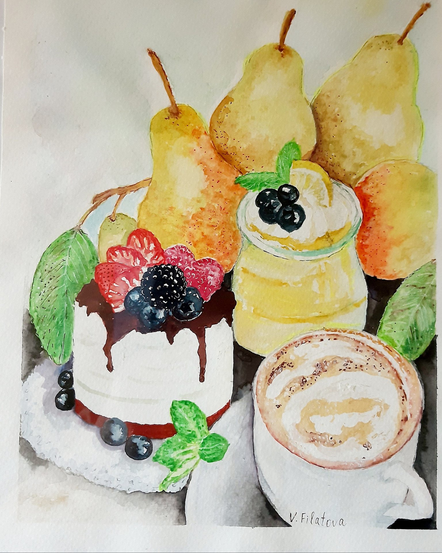Dessert Painting by Vera Filatova - Jose Art Gallery