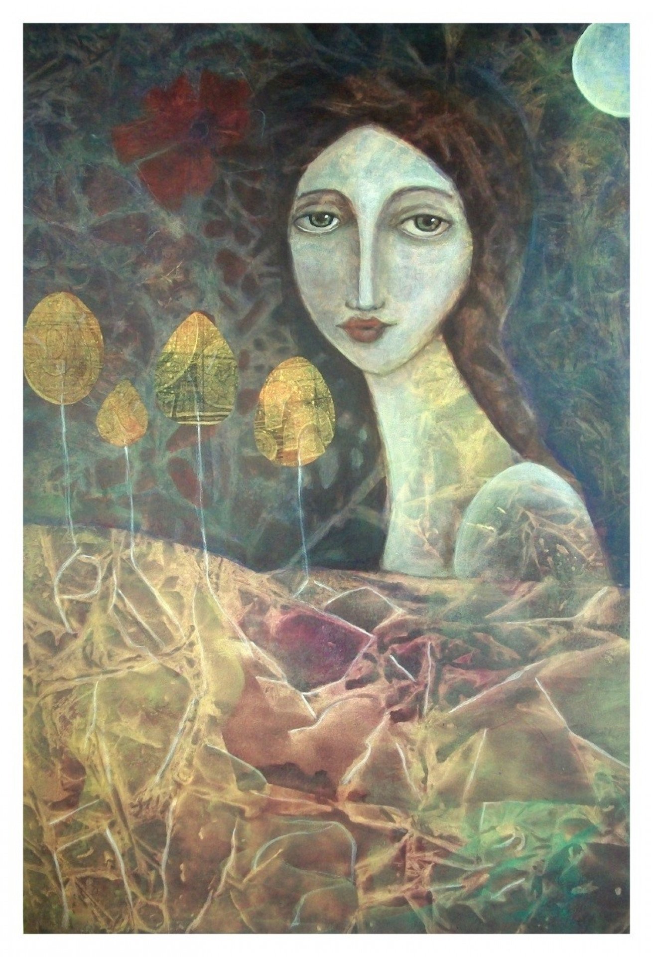 Deidad Plateada de la Noche Painting by Renata Lledias