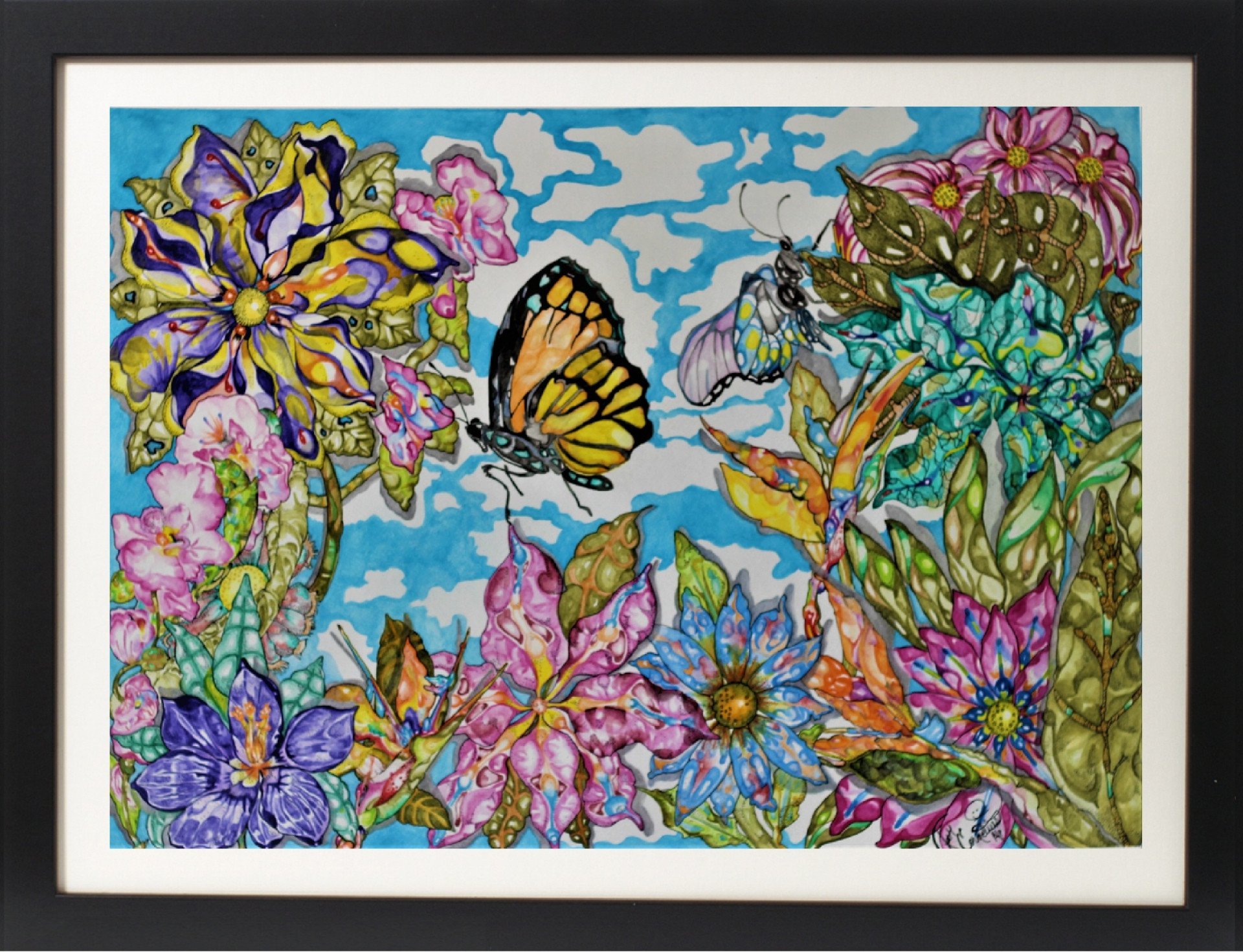 Butterfly Garden Painting by Terry Cornelius