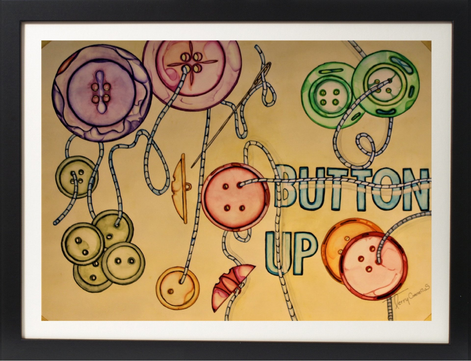 Button Up Painting by Terry Cornelius - Jose Art Gallery