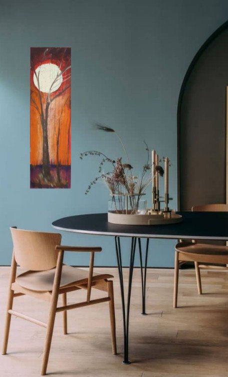 WHITE MOON Painting by Victoria Gradinar - Jose Art Gallery