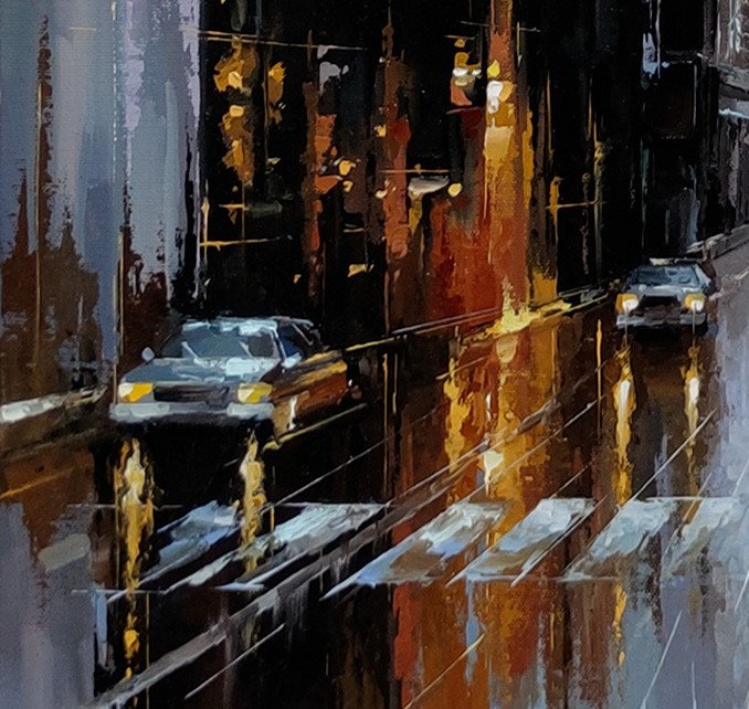 Ciudad de noche Pintura de Denis Puchkov - Jose Art Gallery