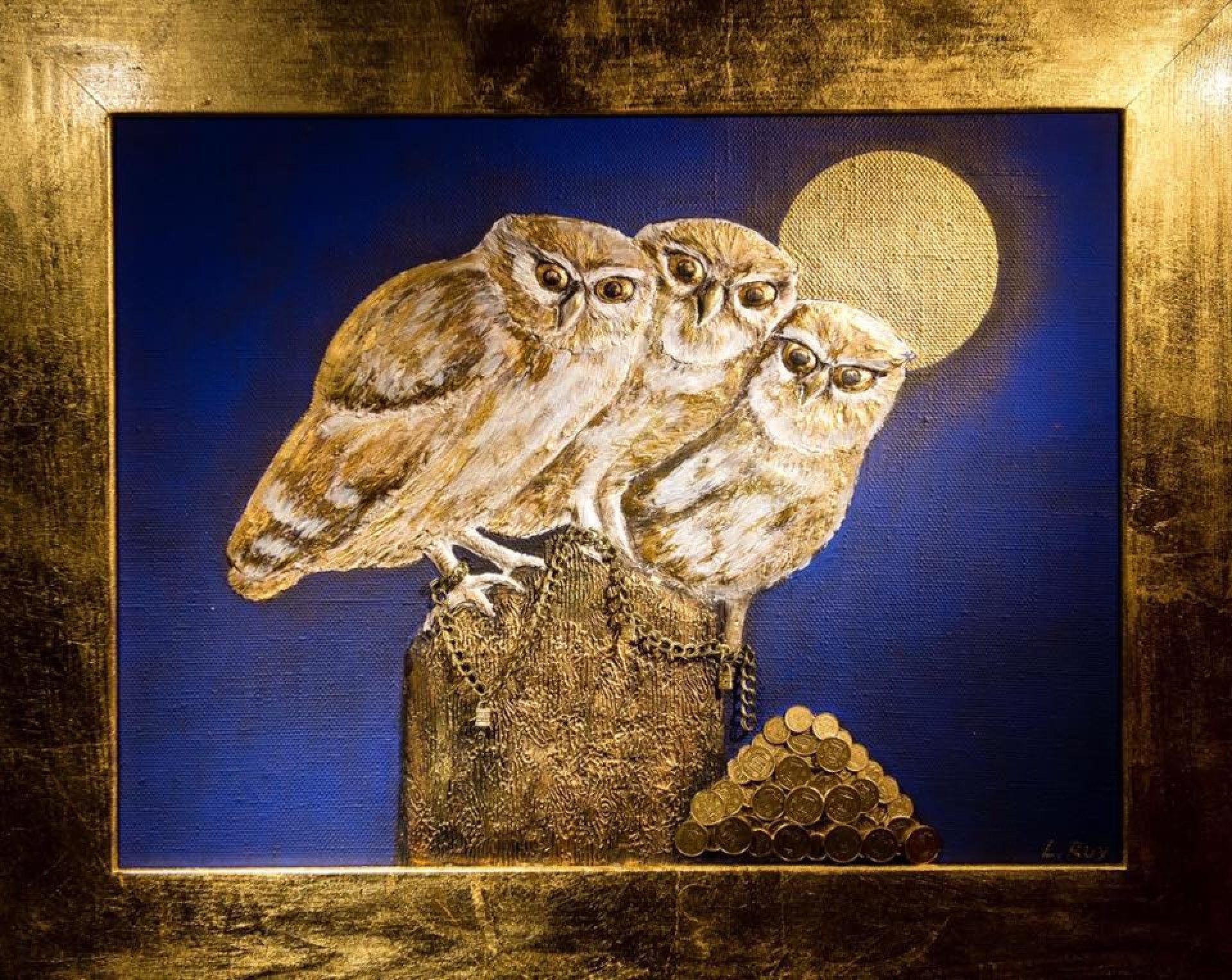 Owls Painting by Larisa Ruy - Jose Art Gallery
