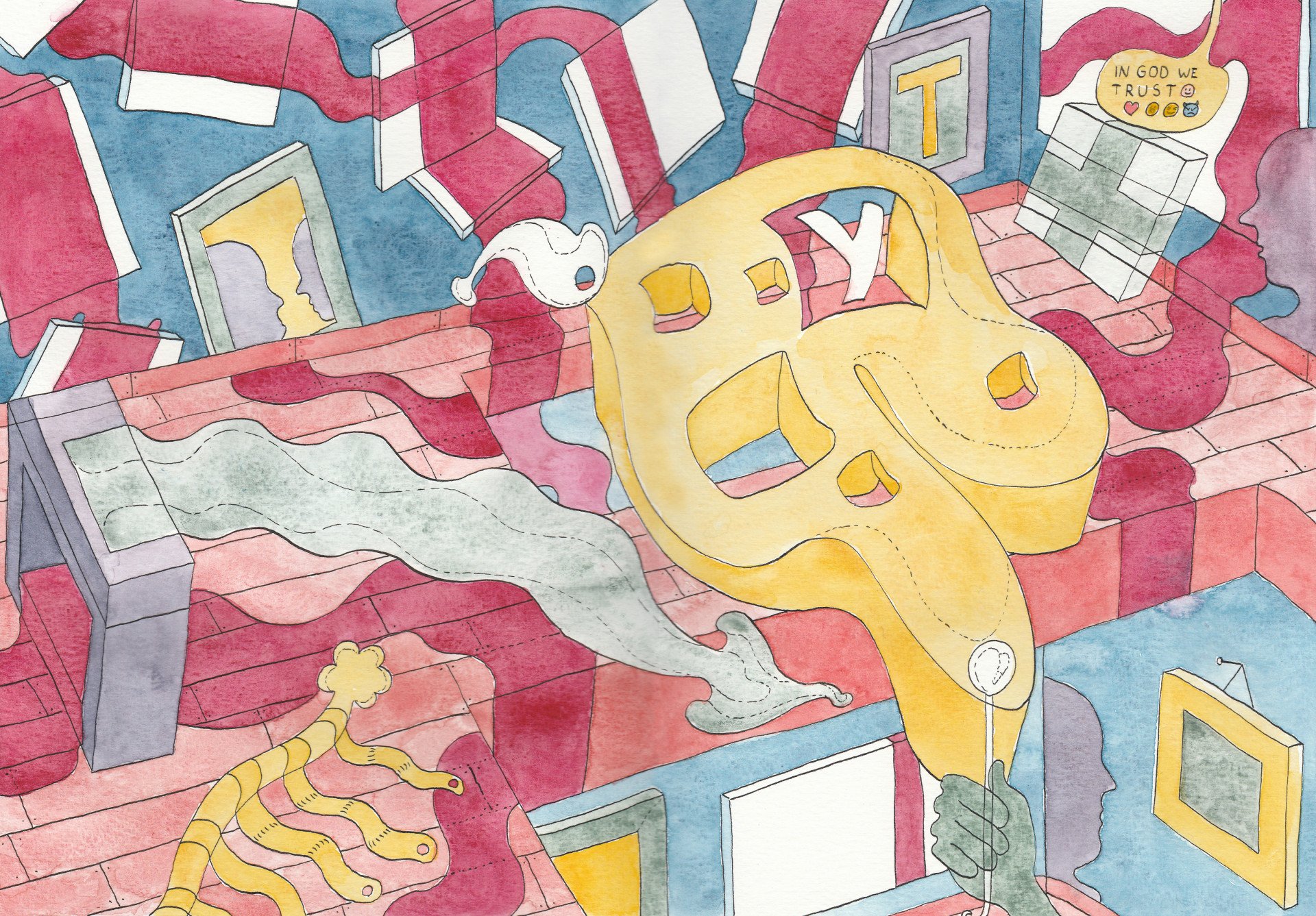 In God we trust Painting by Sandro Cocco - Jose Art Gallery