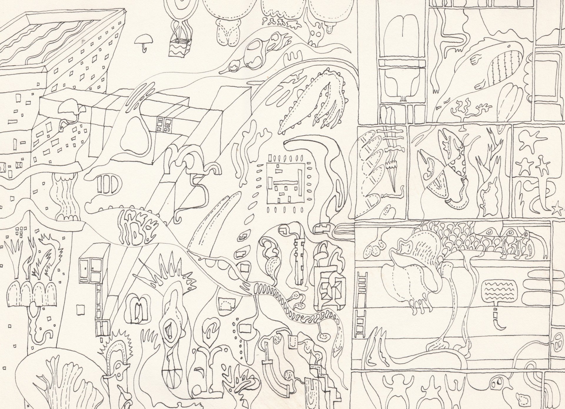 Abstract Landscape Drawing - Sandro Cocco - Jose Art Gallery