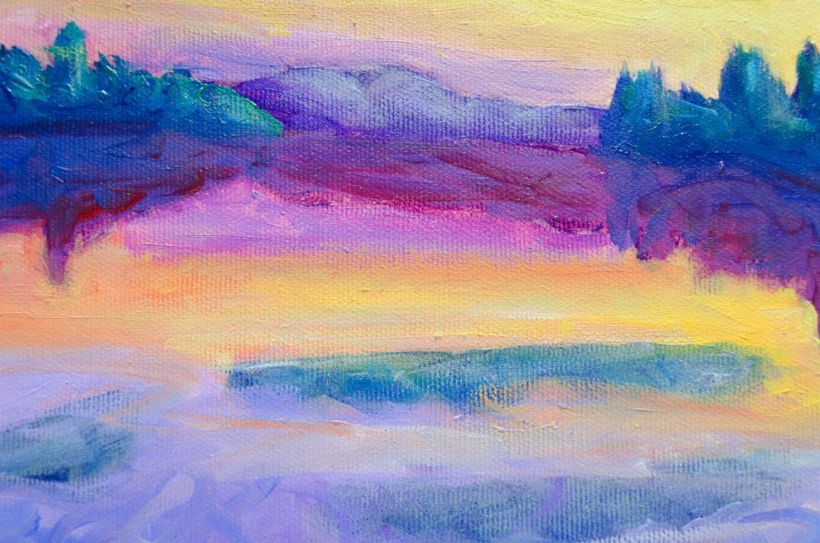 Danube sunset Painting by Boris Subotic - Jose Art Gallery