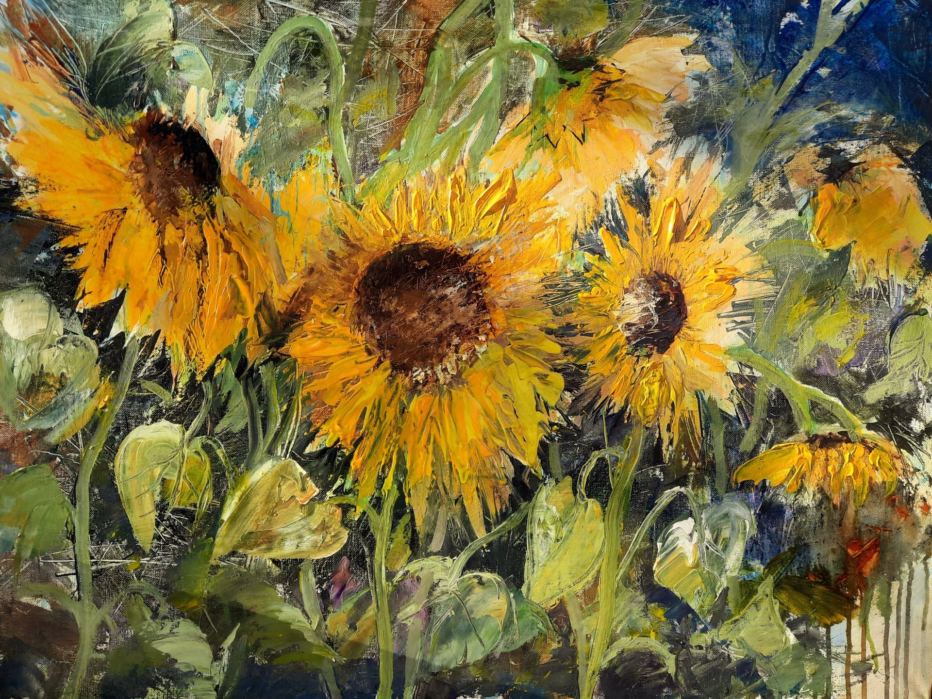 Sunflower field Painting by Alexander Lednev