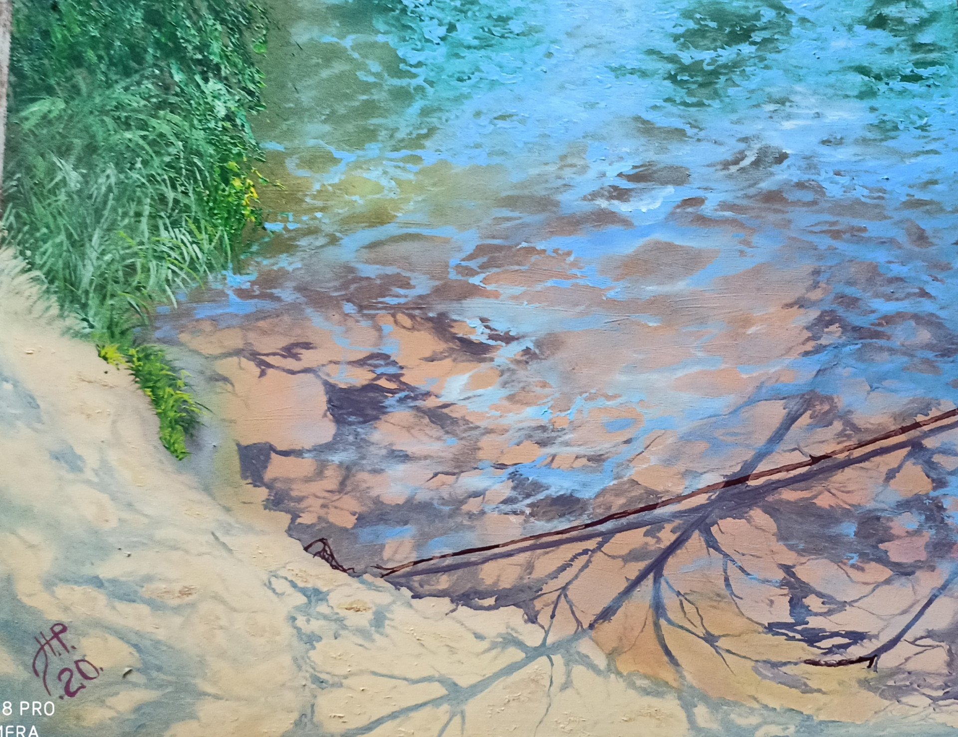 Shadow goes swimming Painting by Nataliya Rudenko