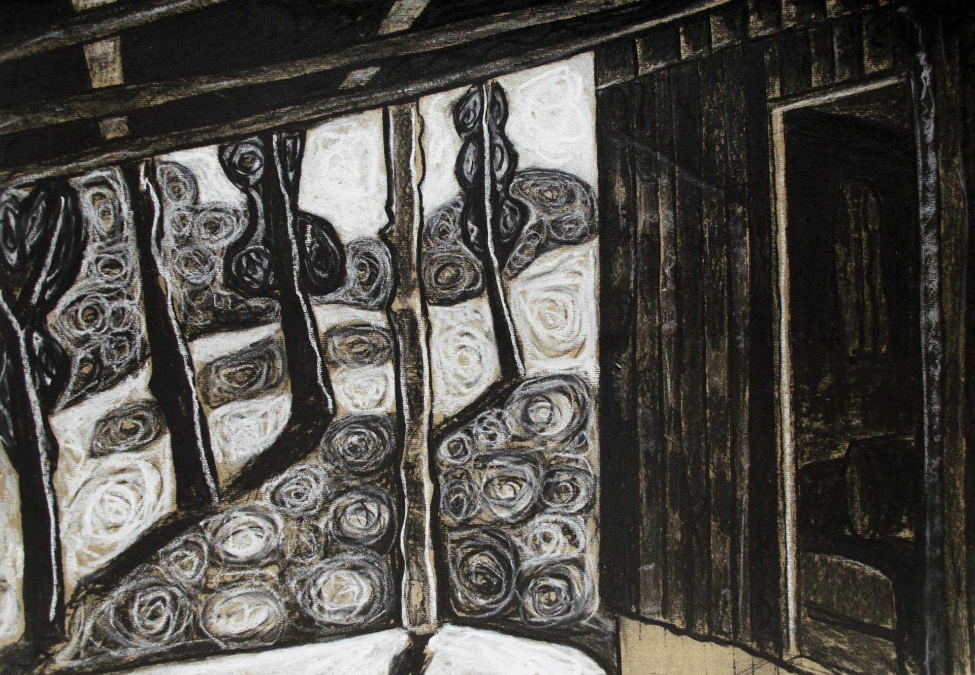 Terrace in the woods Drawing - Boris Subotic