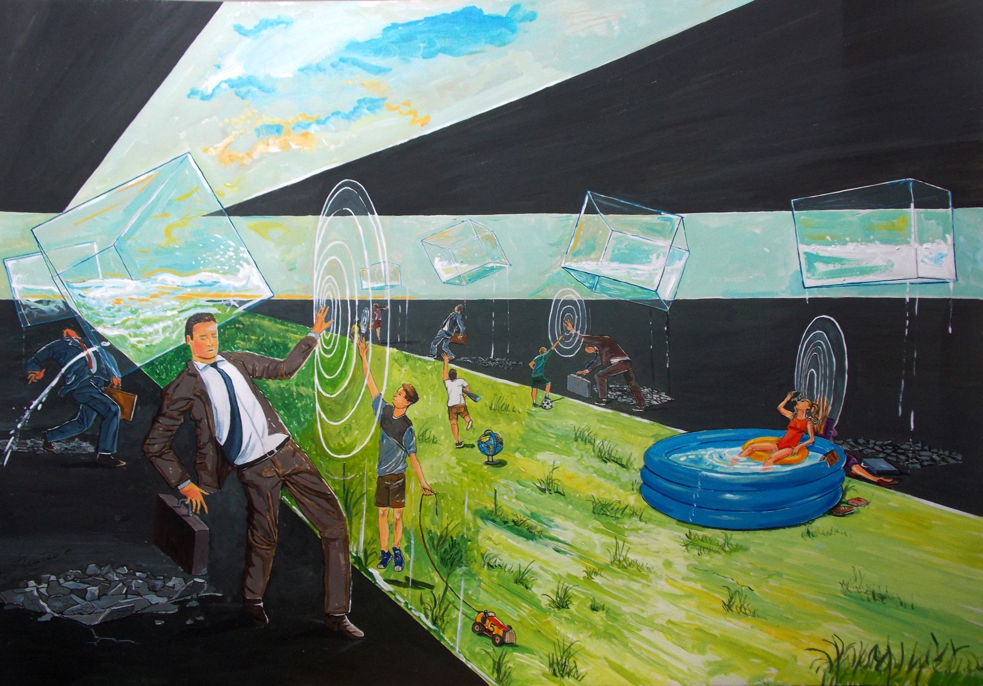 THOSE STEPS Painting by Lázaro Hurtado - Jose Art Gallery