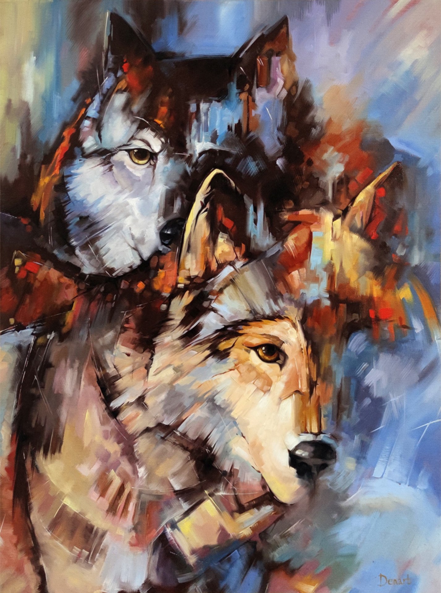 The Secret of Wolf Loyalty Painting by Denis Puchkov