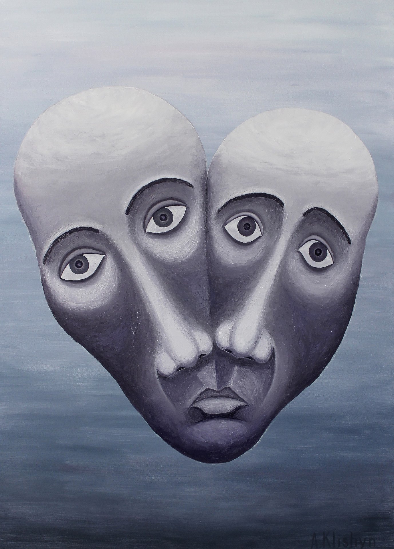 Dualism gray Painting by Andriy Klishyn - Jose Art Gallery
