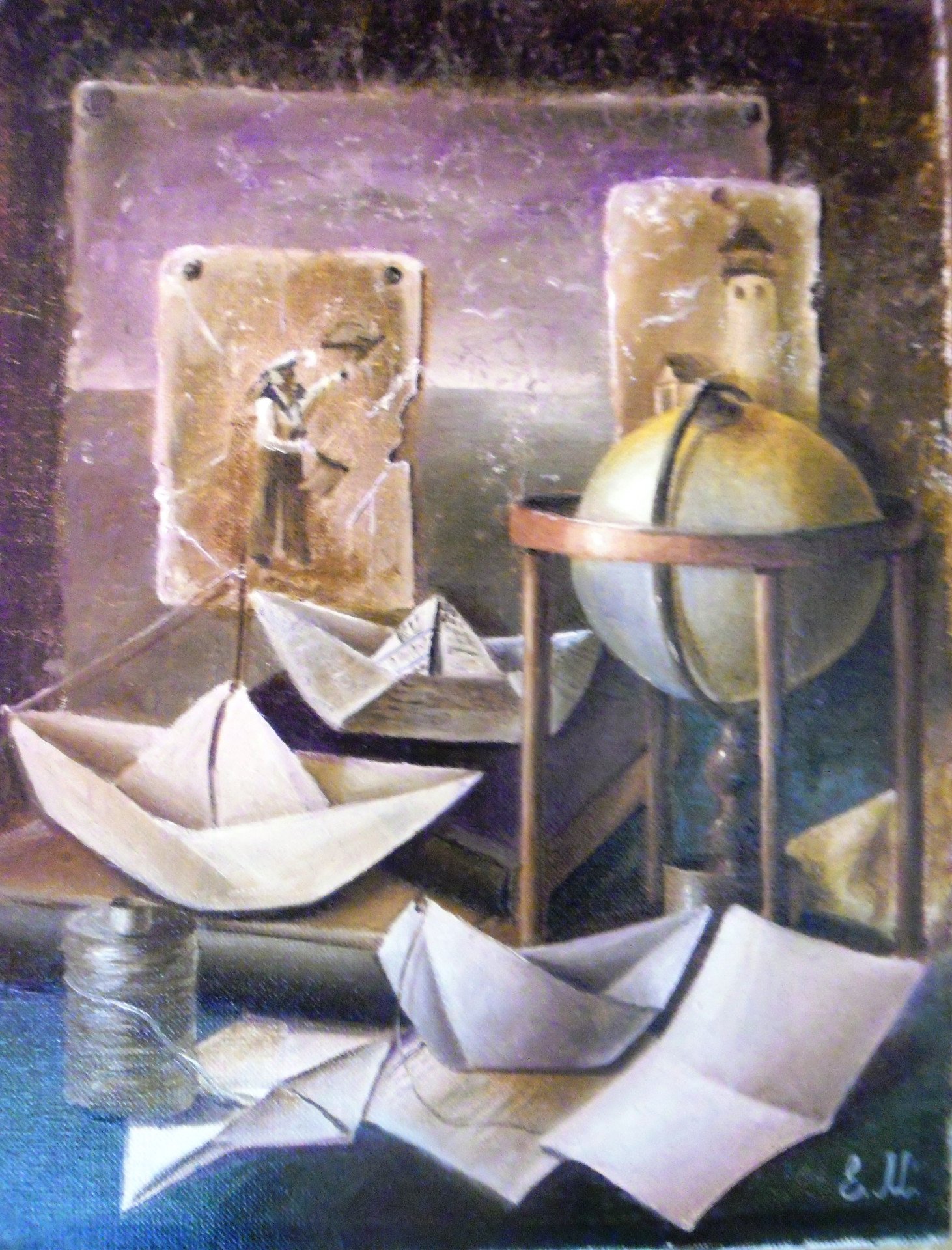 White boats Painting by Alena Moiseenko - Jose Art Gallery
