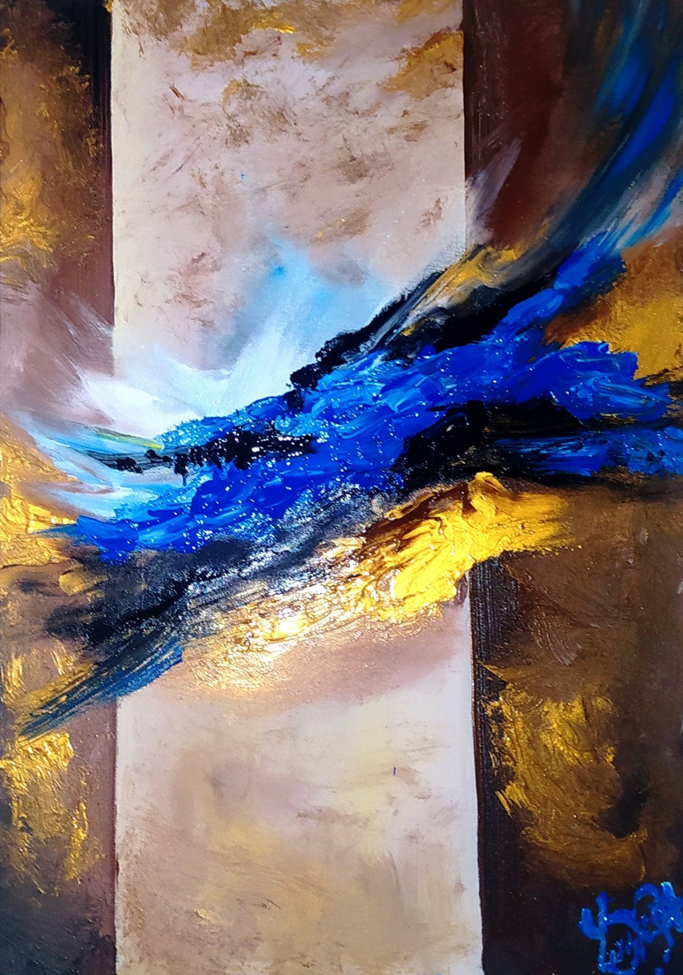 Abstract gold Painting by YILDIZ ERTEKİN - Jose Art Gallery