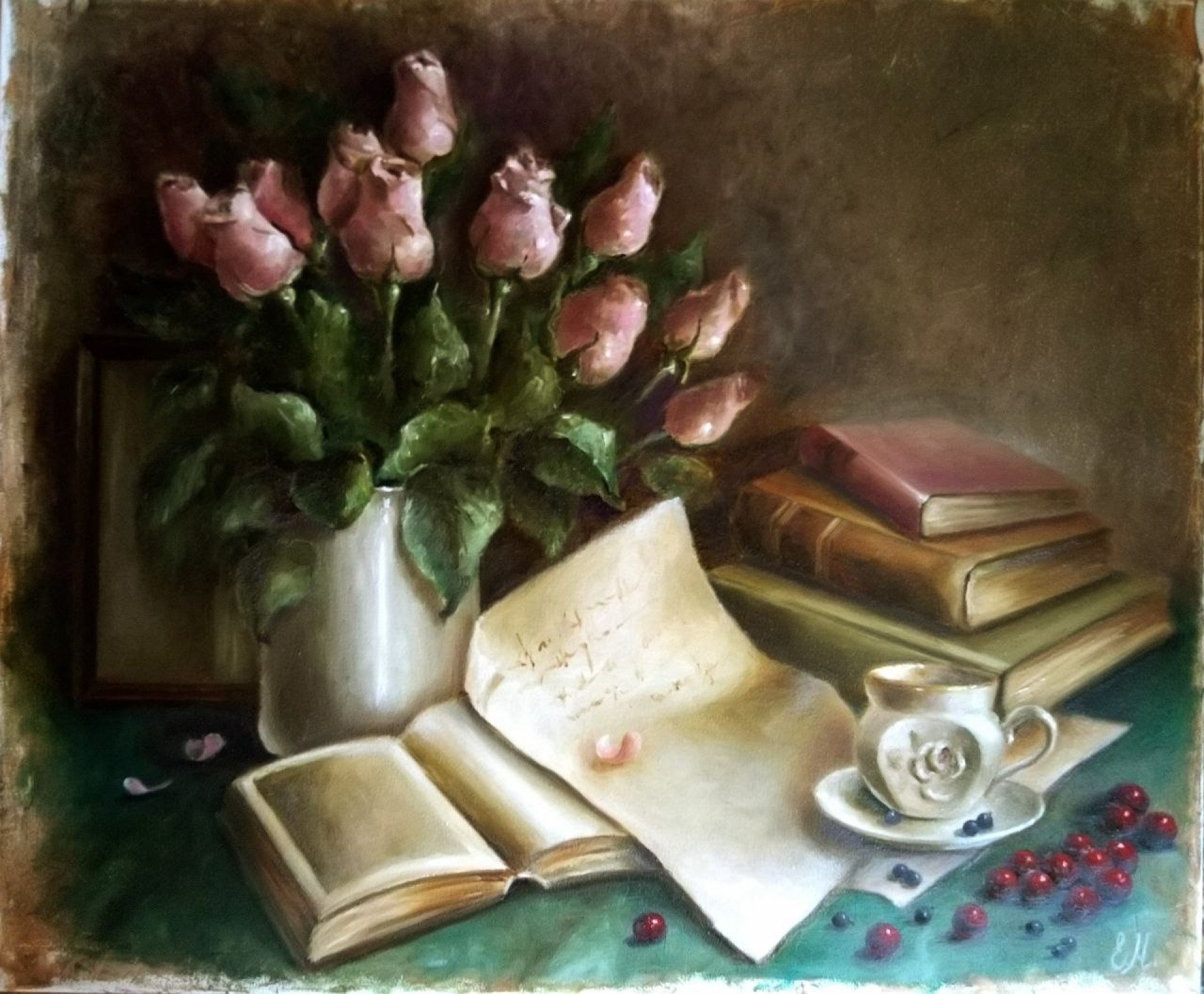 I am writing to you... Painting by Alena Moiseenko