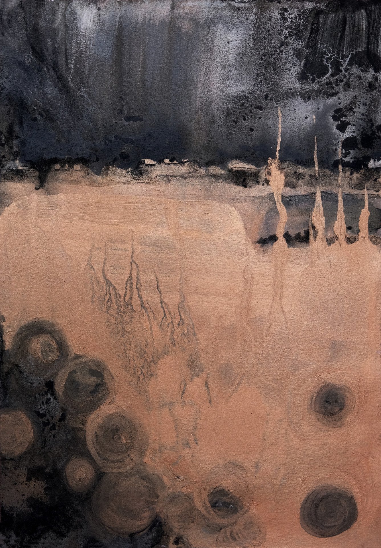 Copper black abstract Painting by Ela Szczepaniak - Jose Art Gallery