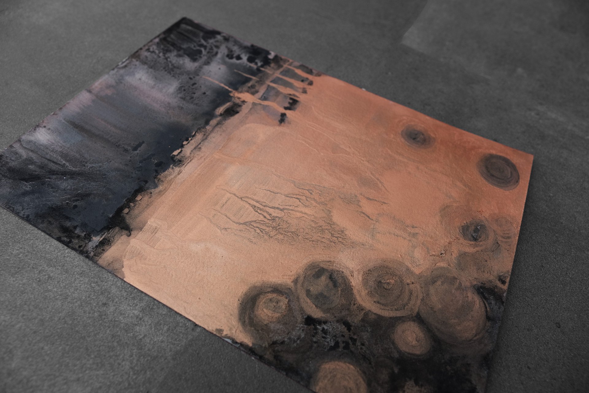 Copper black abstract Painting by Ela Szczepaniak - Jose Art Gallery