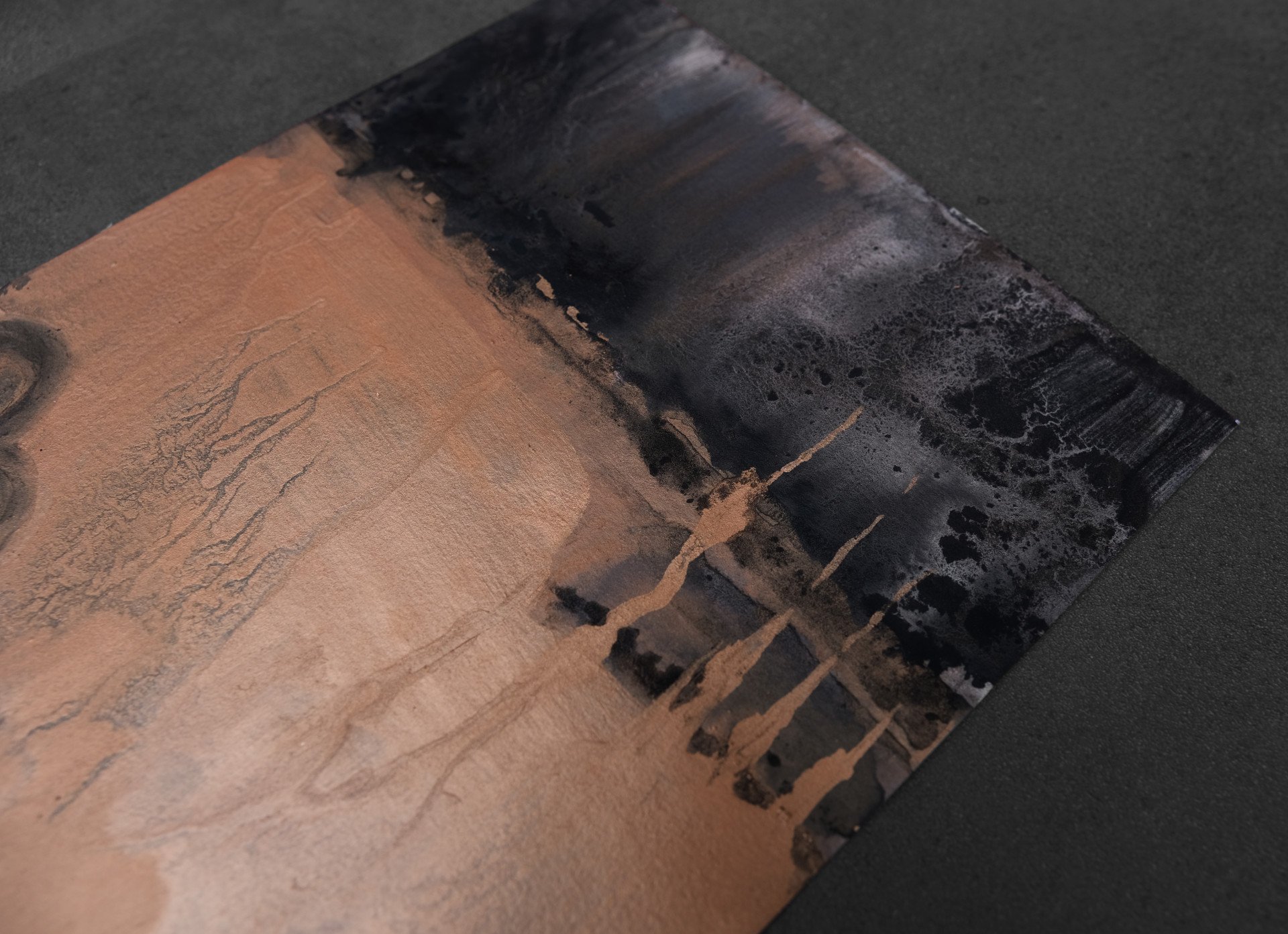 Copper black abstract Painting by Ela Szczepaniak - Jose Art Gallery