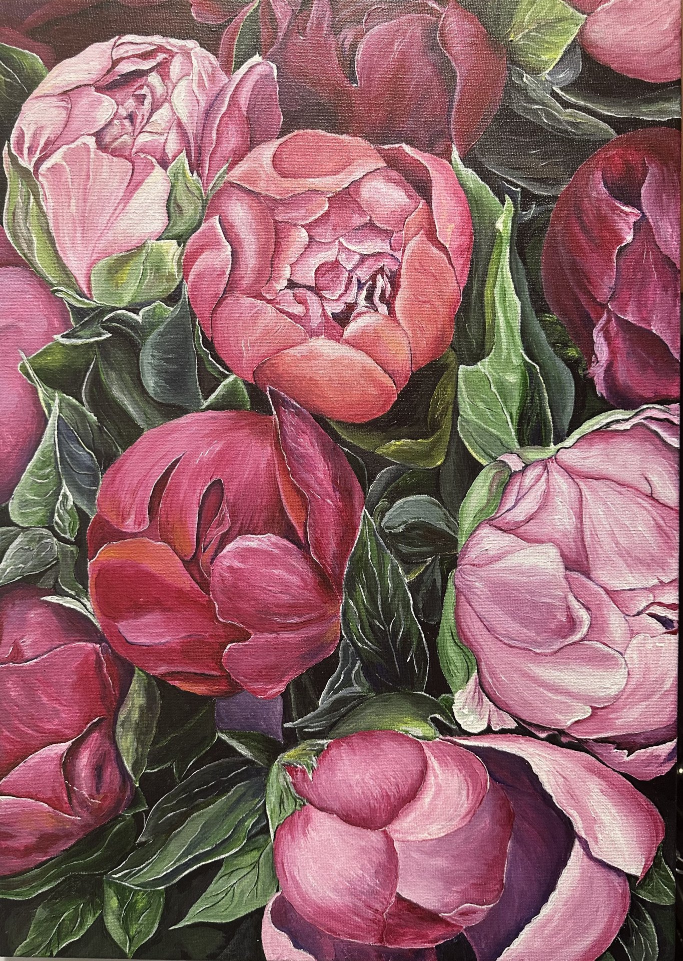Festive peonies Painting by Nataliia Morozova