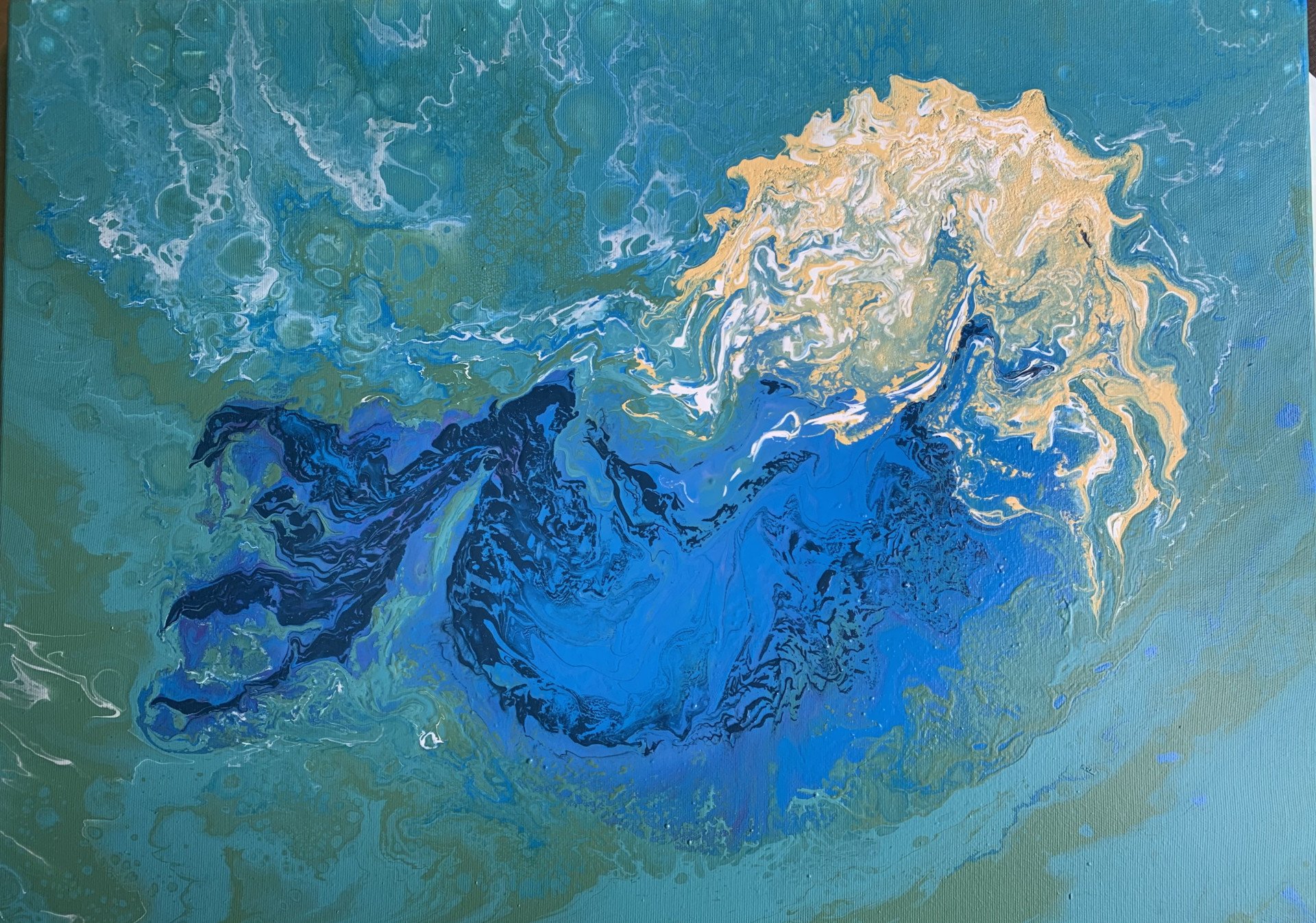 Underwater world 3. Undine Painting by Olena Shynkareva